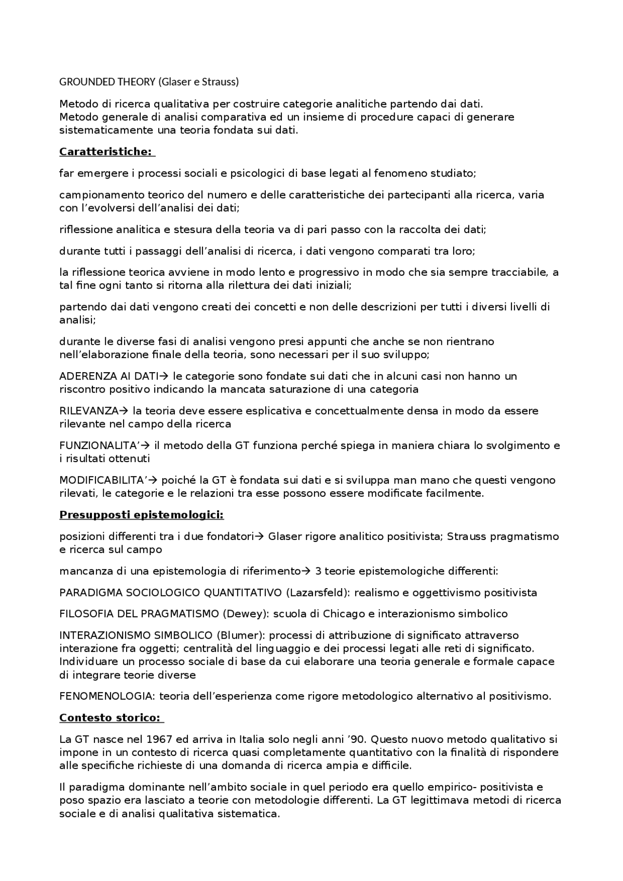 Che Cosè La Grounded Theory Docsity
