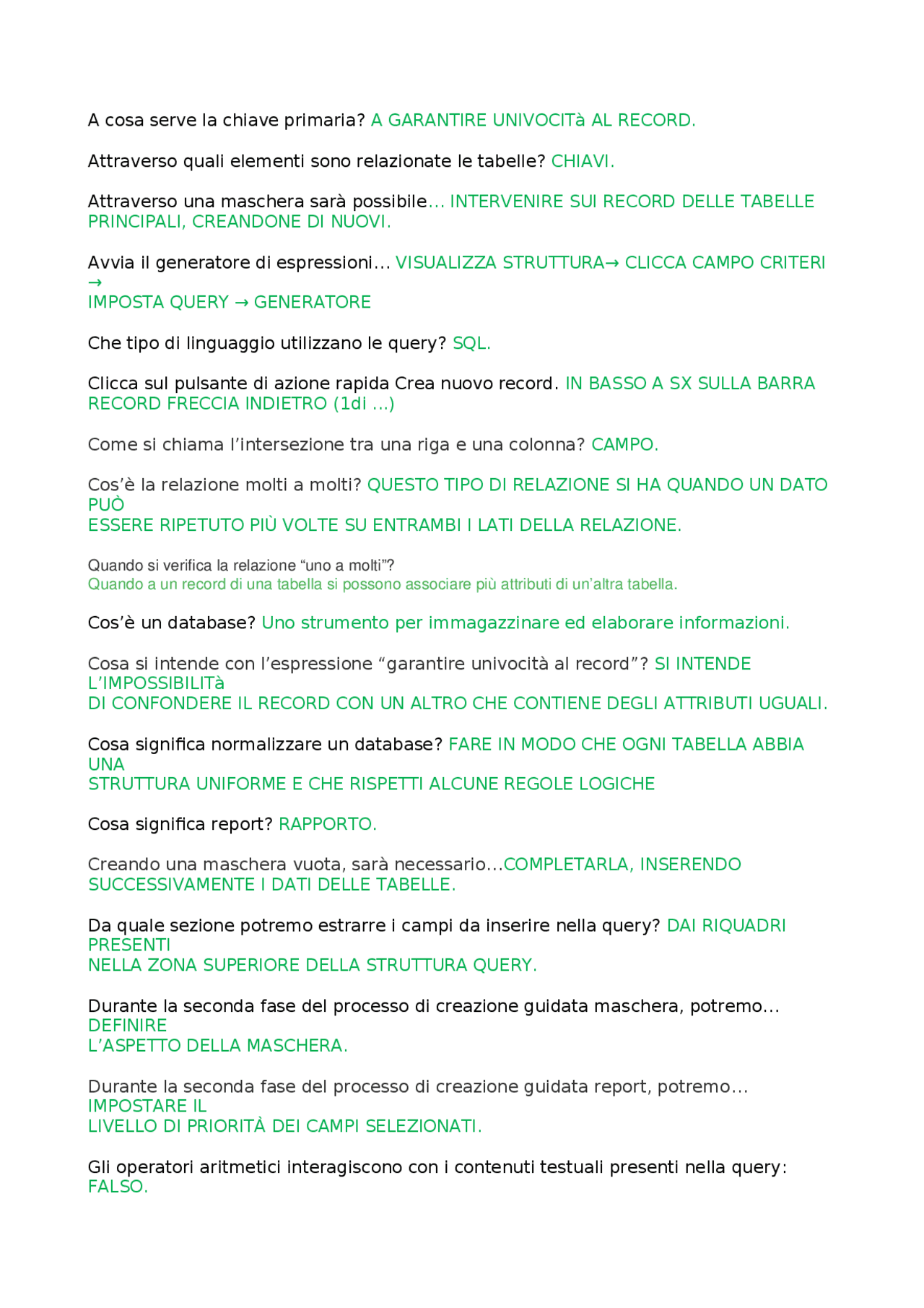 Eipass Progressive Procedure E Domande Docsity