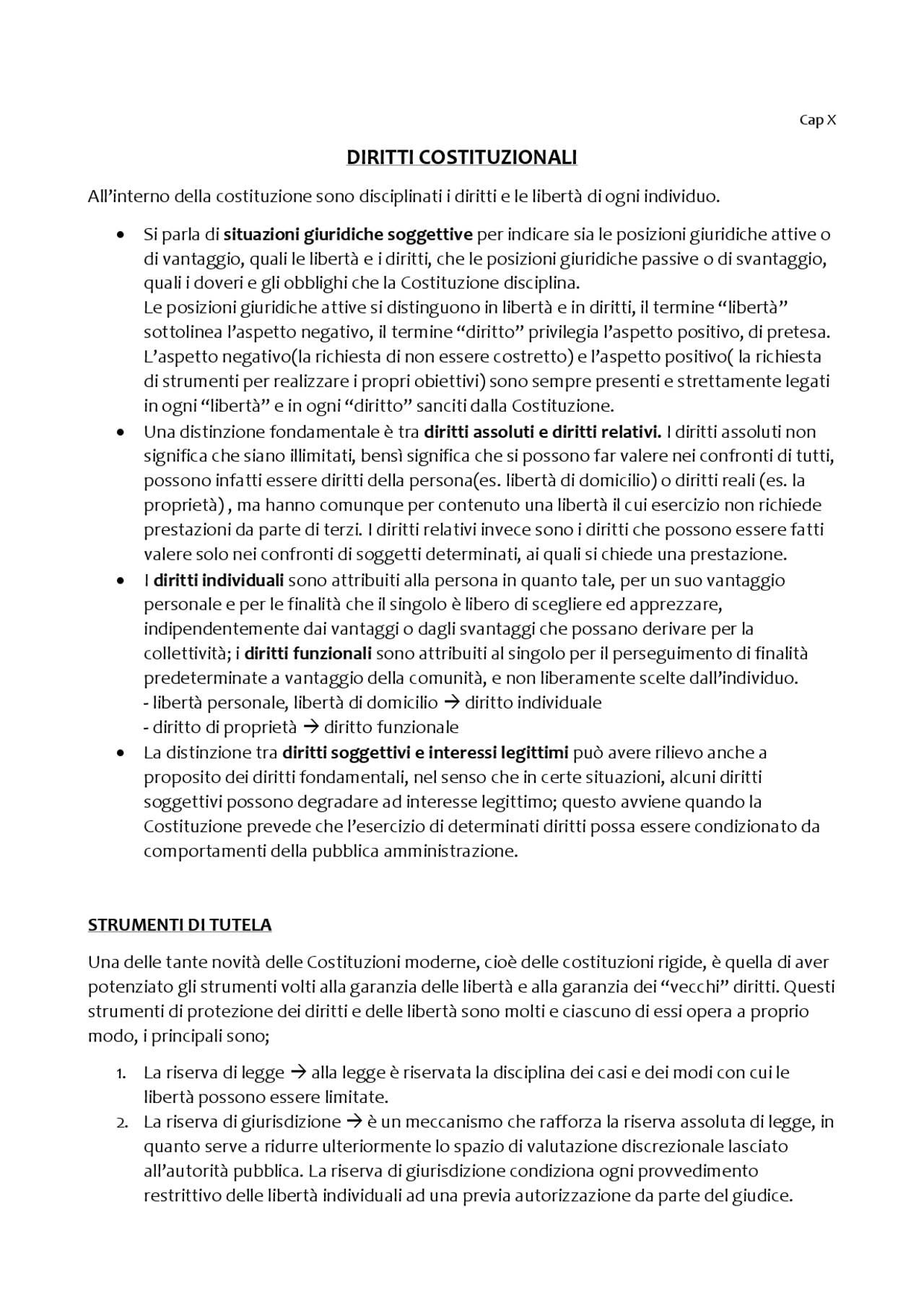 Riassunto capitolo 10 diritto pubblico - Docsity