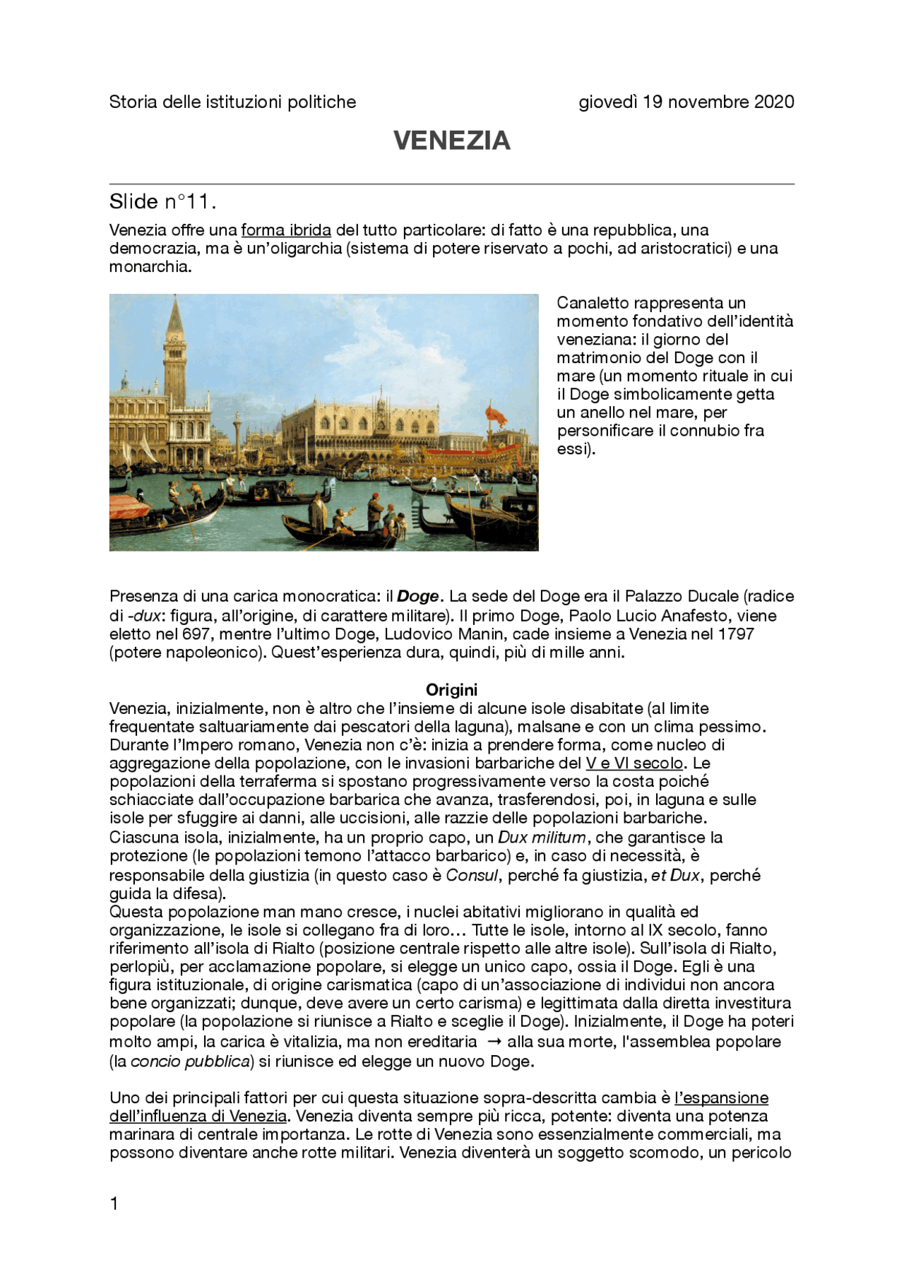 Venezia Prof Colombo Docsity
