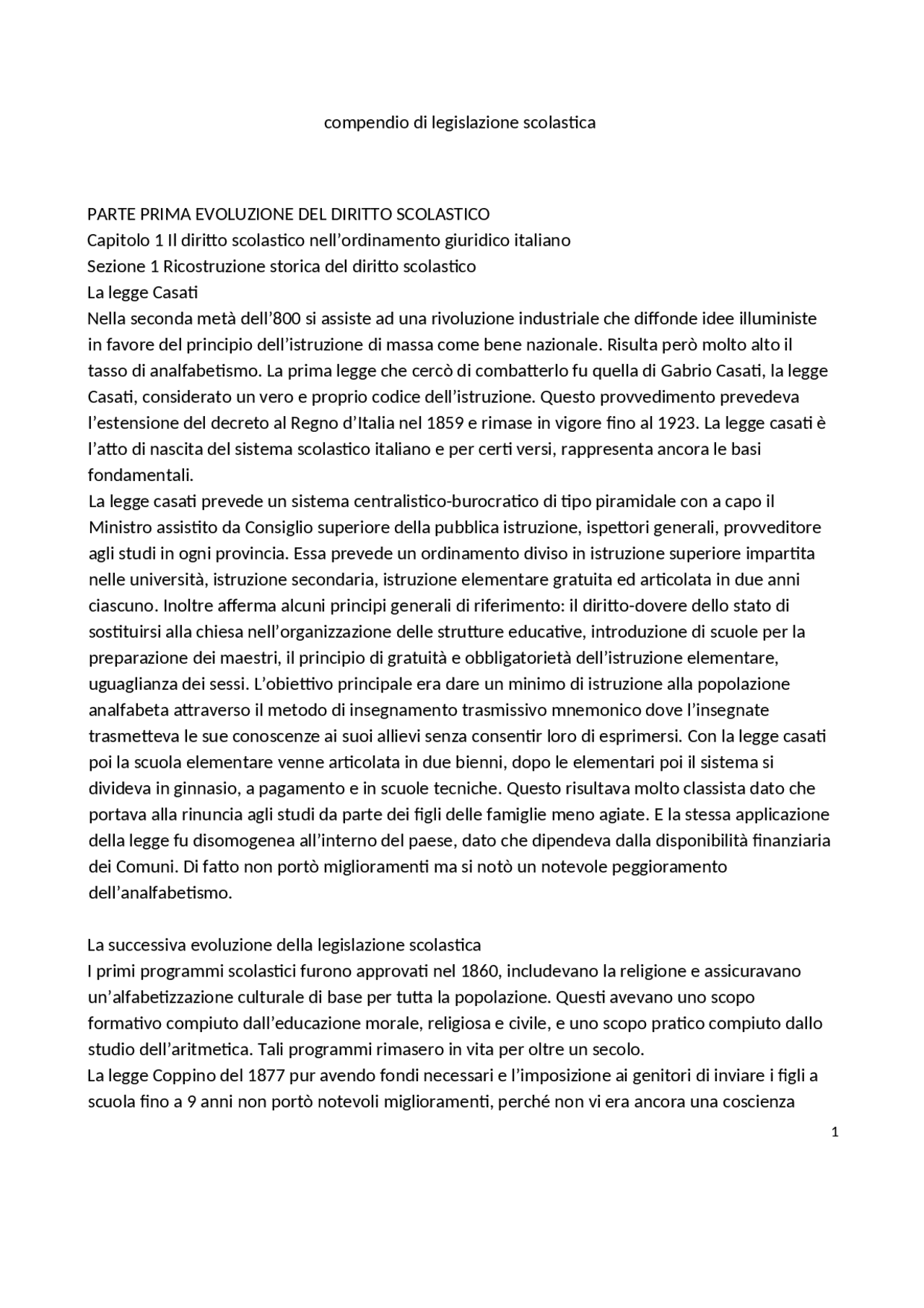 Compendio Di Legislazione Scolastica Docsity