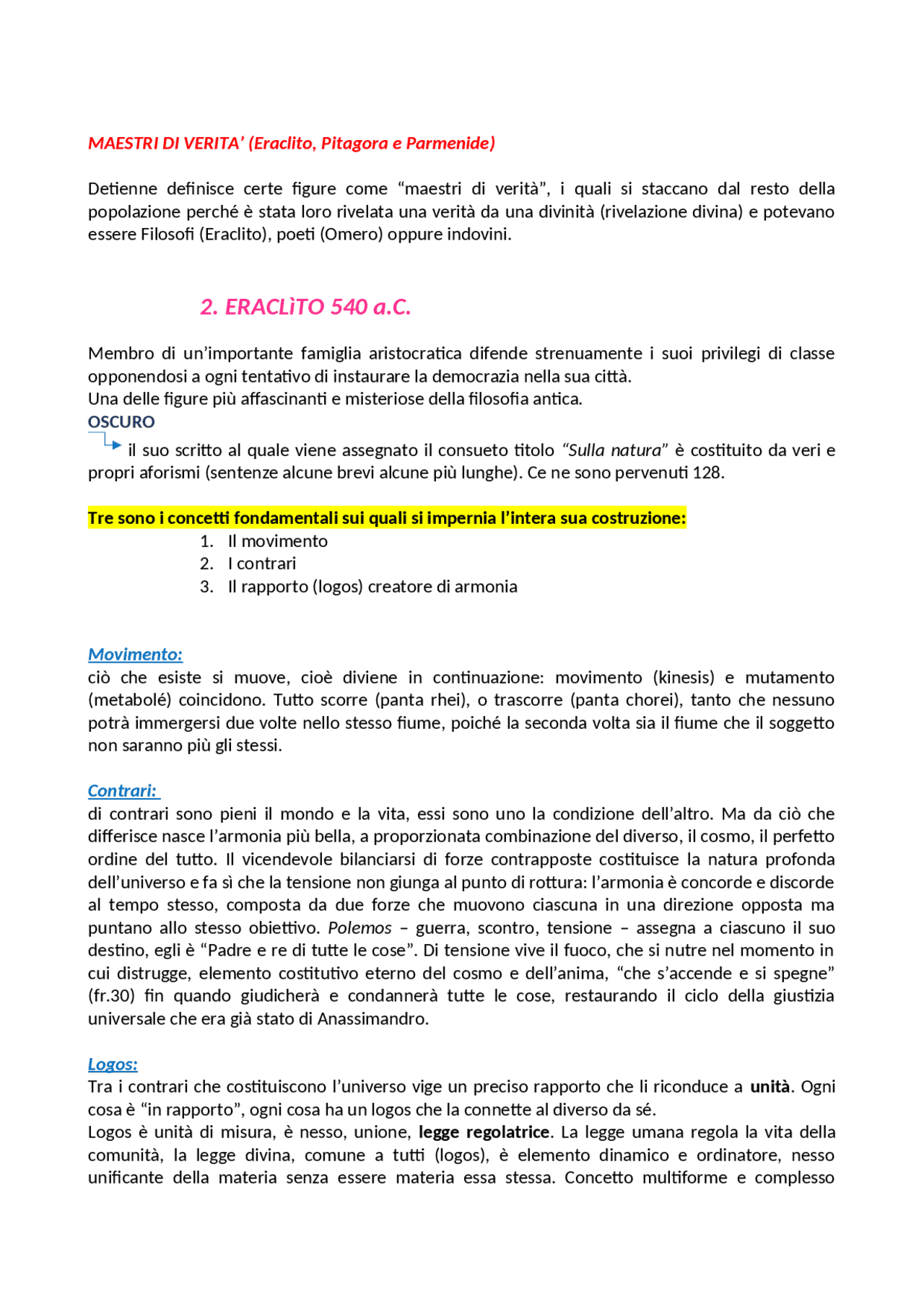 Storia della filosofia antica -Appunti Prof. Ferrari Franco 2020/2021 ...