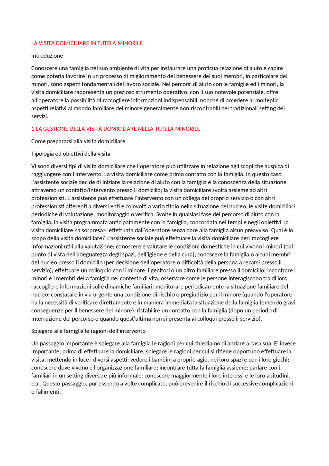 La Visita Domiciliare In Tutela Minorile Docsity