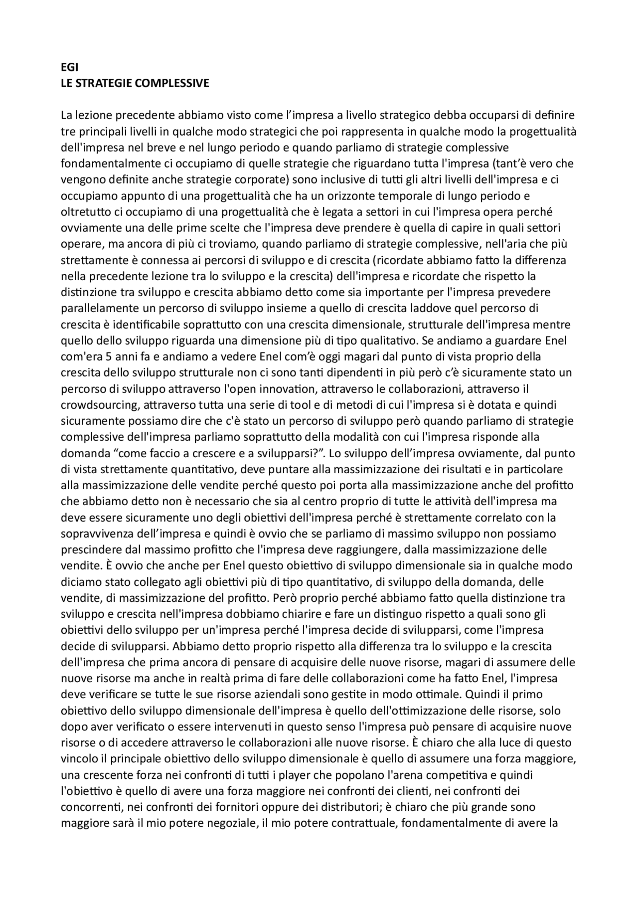 Le strategie complessive - Docsity