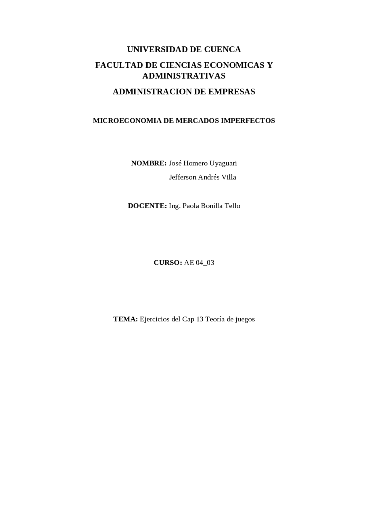 Capitulo 13 ejercicios Pindick - Docsity