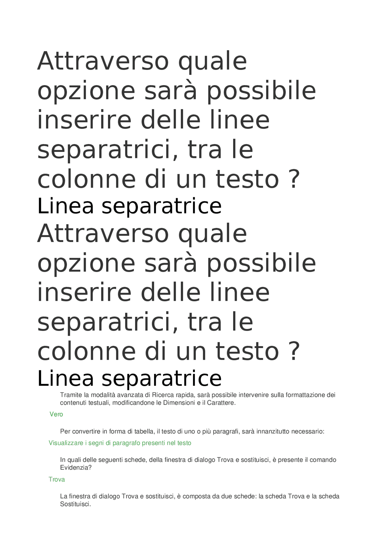 Eipass Progressive Procedure E Domande Docsity