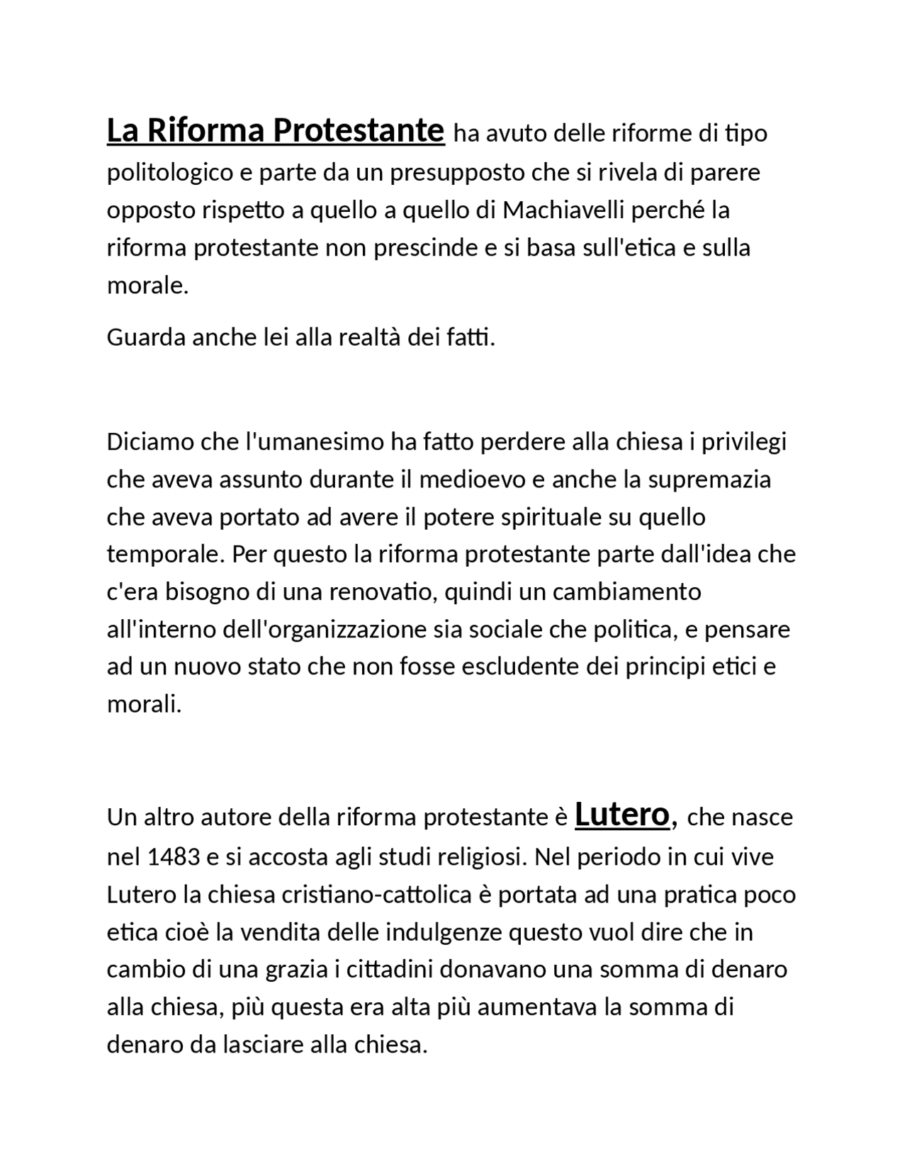 La riforma protestante: Erasmo, Lutero, Calvino - Docsity