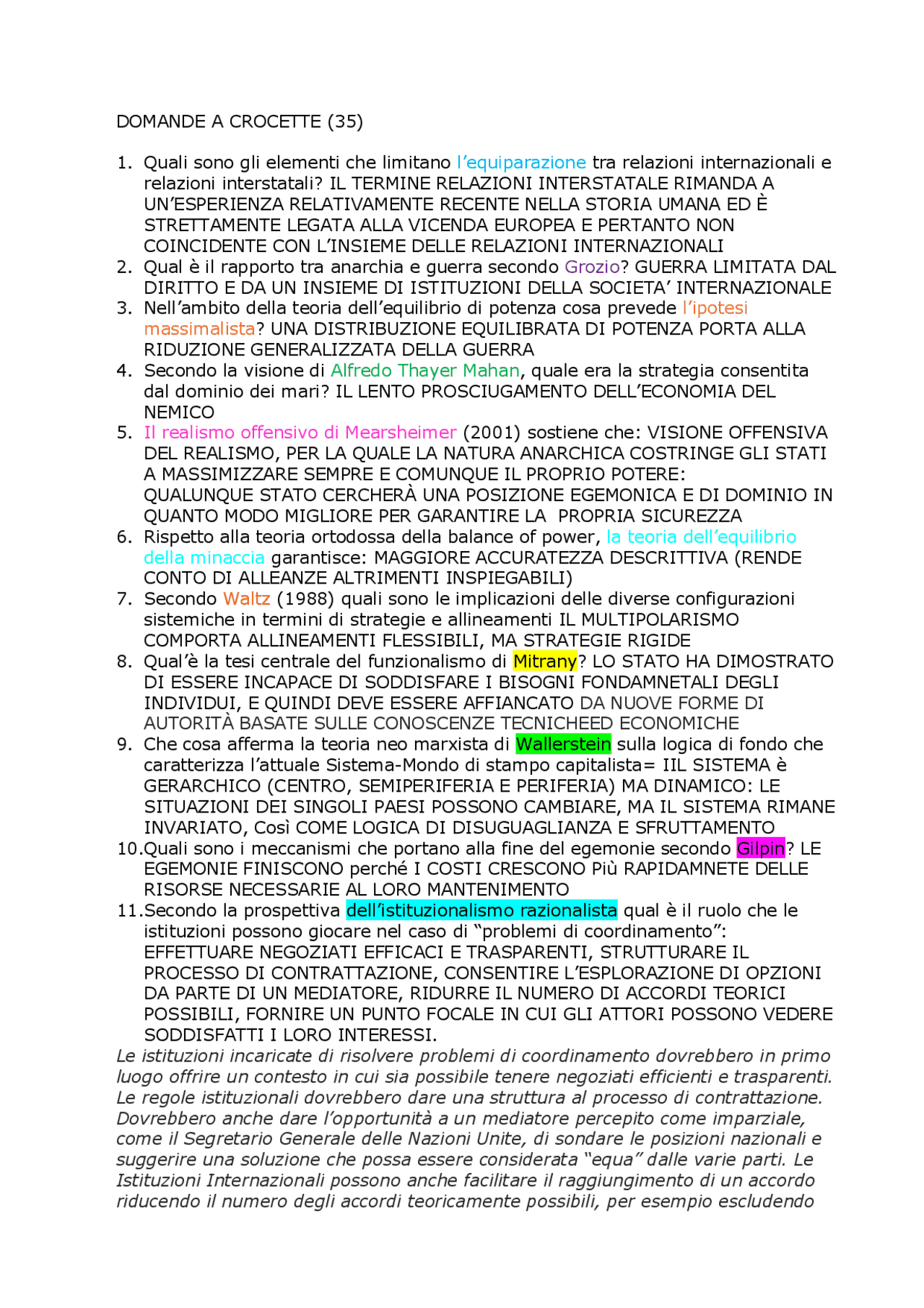 Domande Di Relazioni Internazionali Parsi Prove Desame Di Relazioni