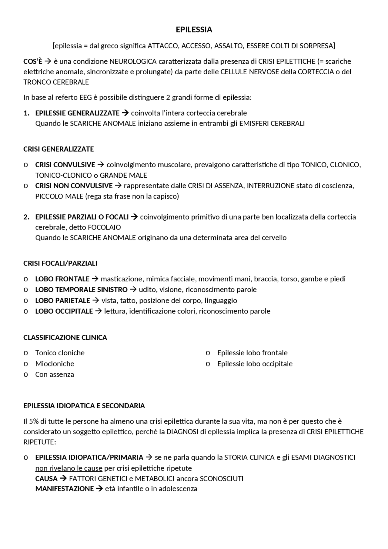 L'epilessia (sintomi, cause, conseguenze...) - Docsity