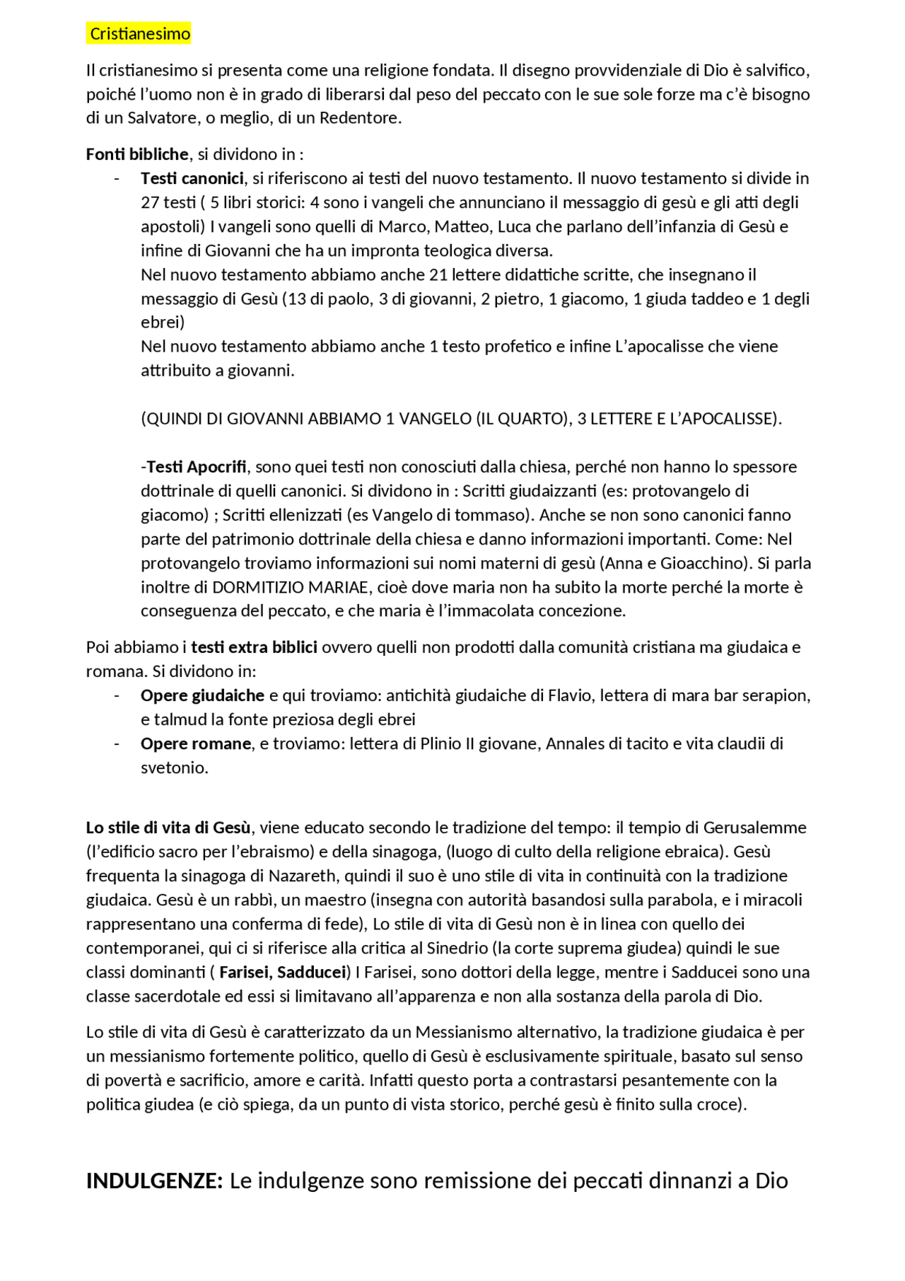 Storia Del Cristianesimo Docsity