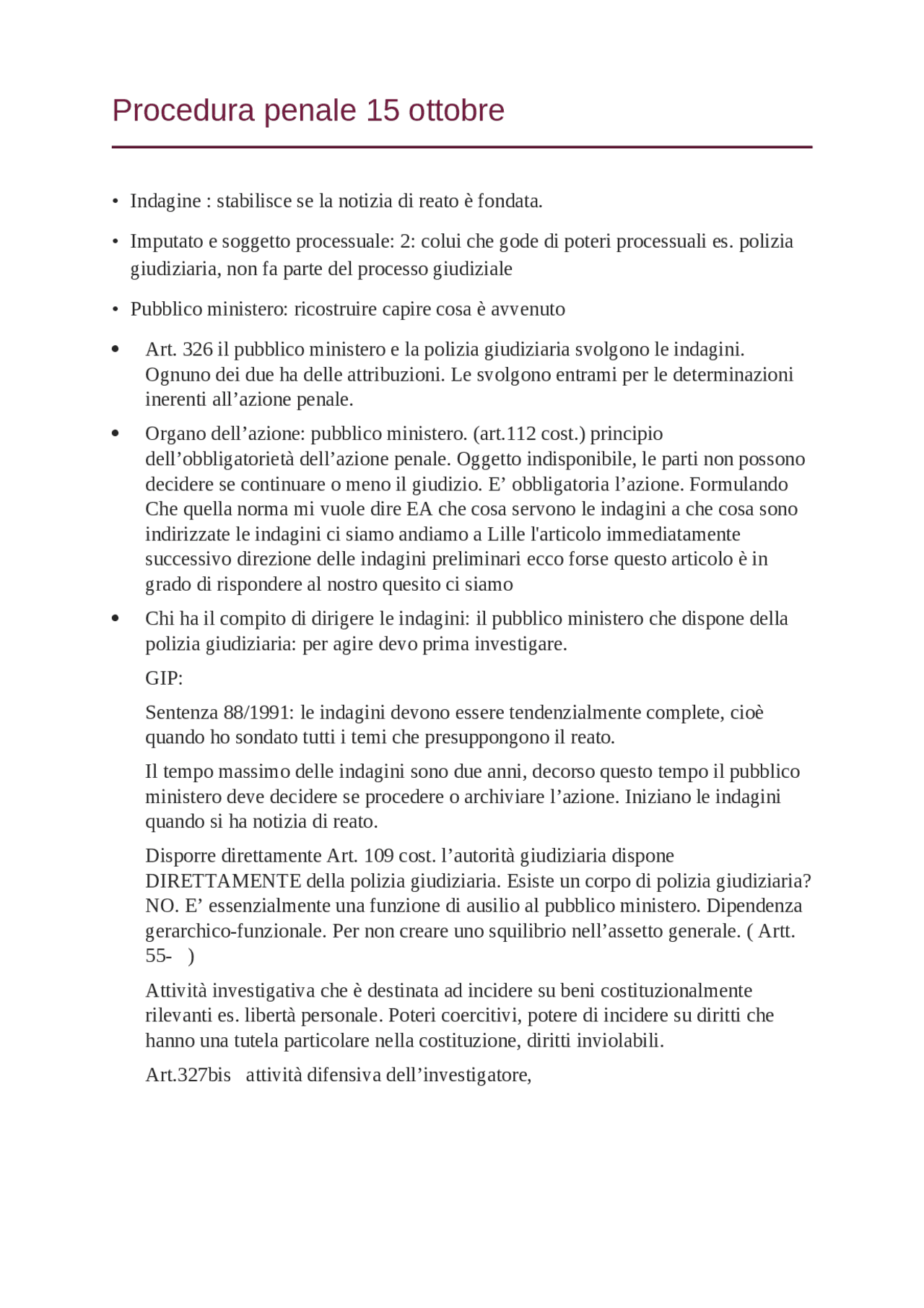 Appunti Procedura Penale Docsity