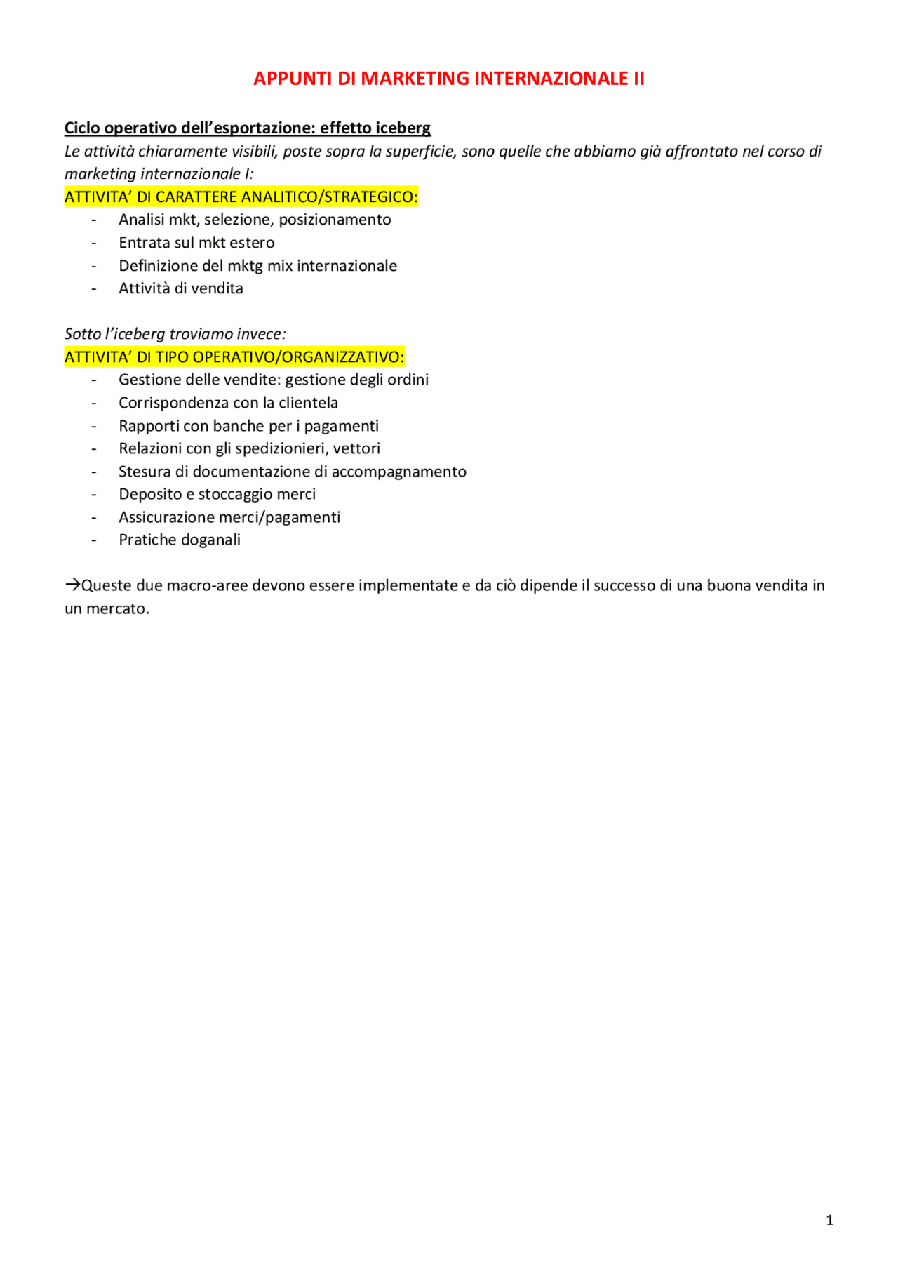 Appunti Completi Di Marketing Internazionale Ii Docsity