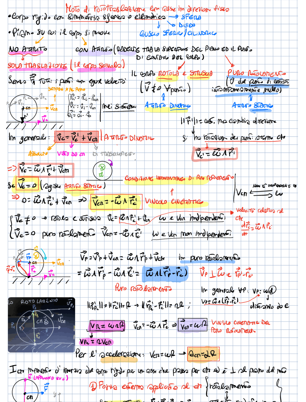 Corpo rigido 3- puro rotolamento 1 - Docsity