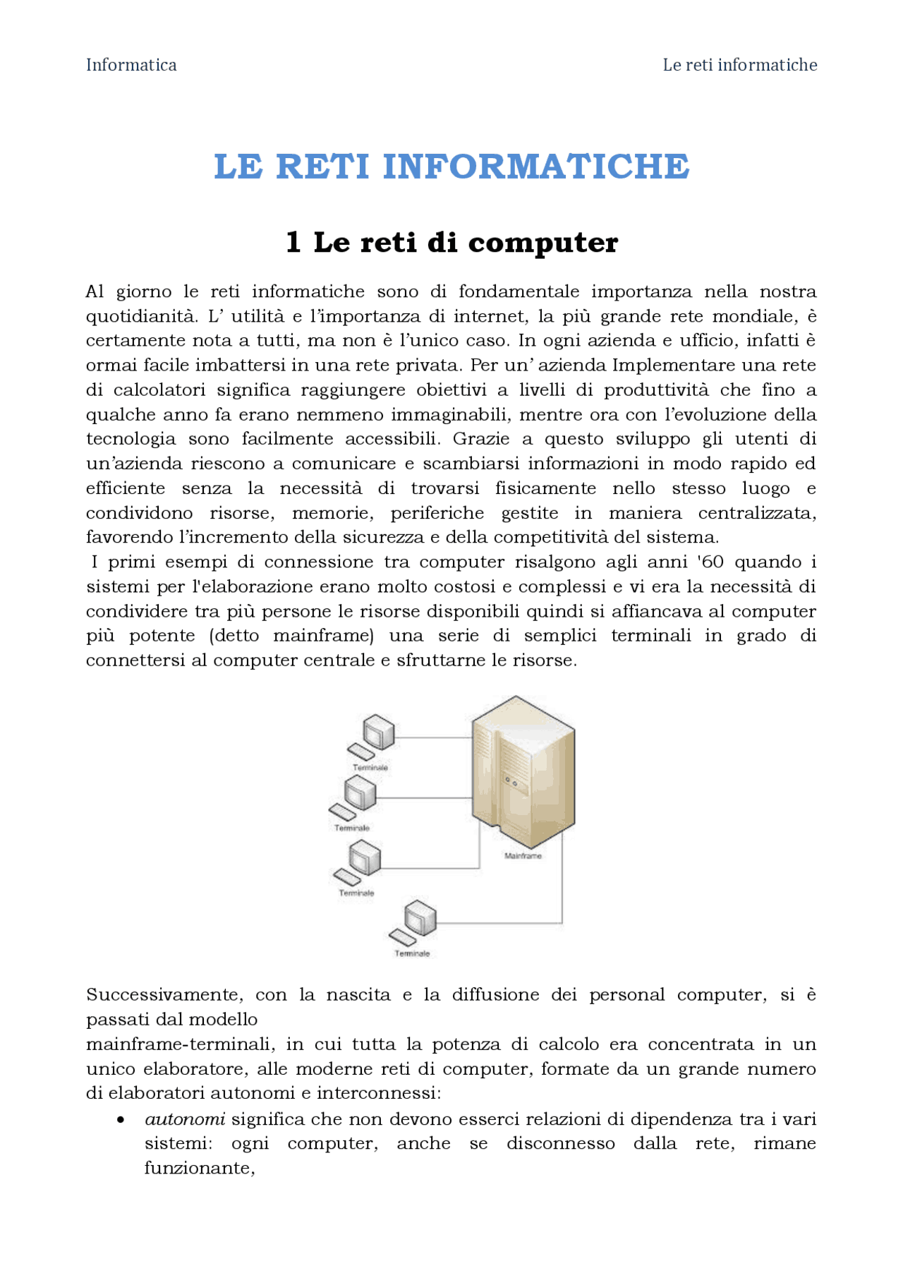 Reti Di Calcolatori E Livelli Docsity