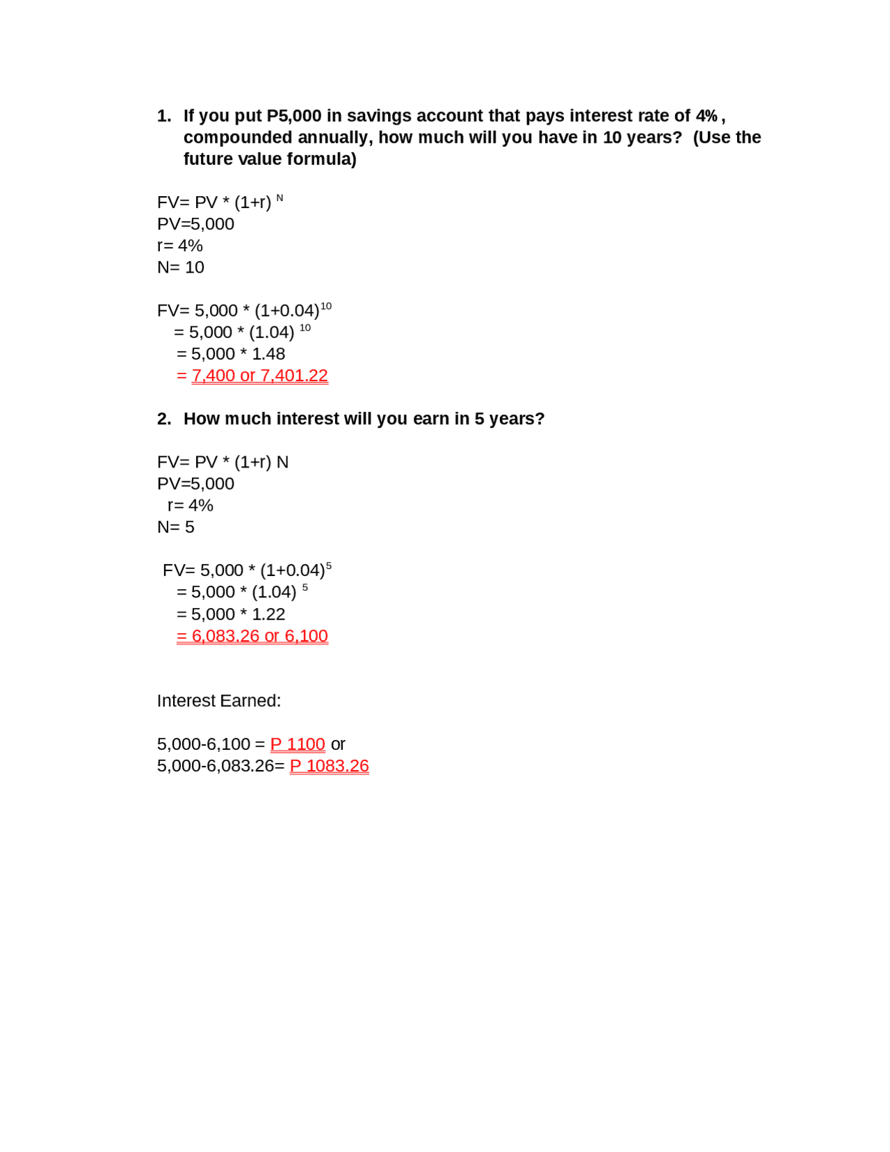 Savings Computations And Interest Rates Docsity