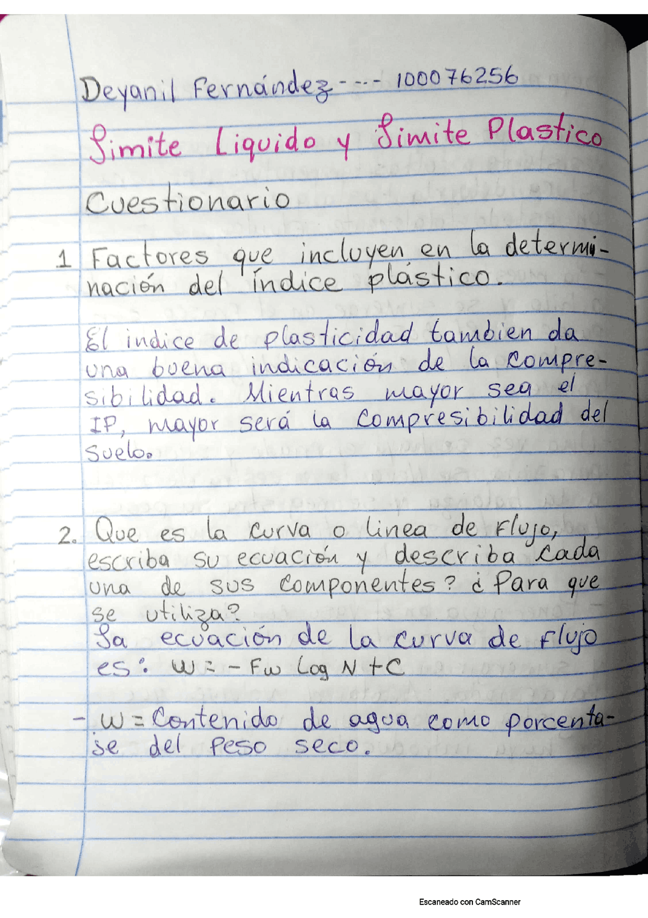 determinacion de limite liquido y limite plastico | Ejercicios de ...