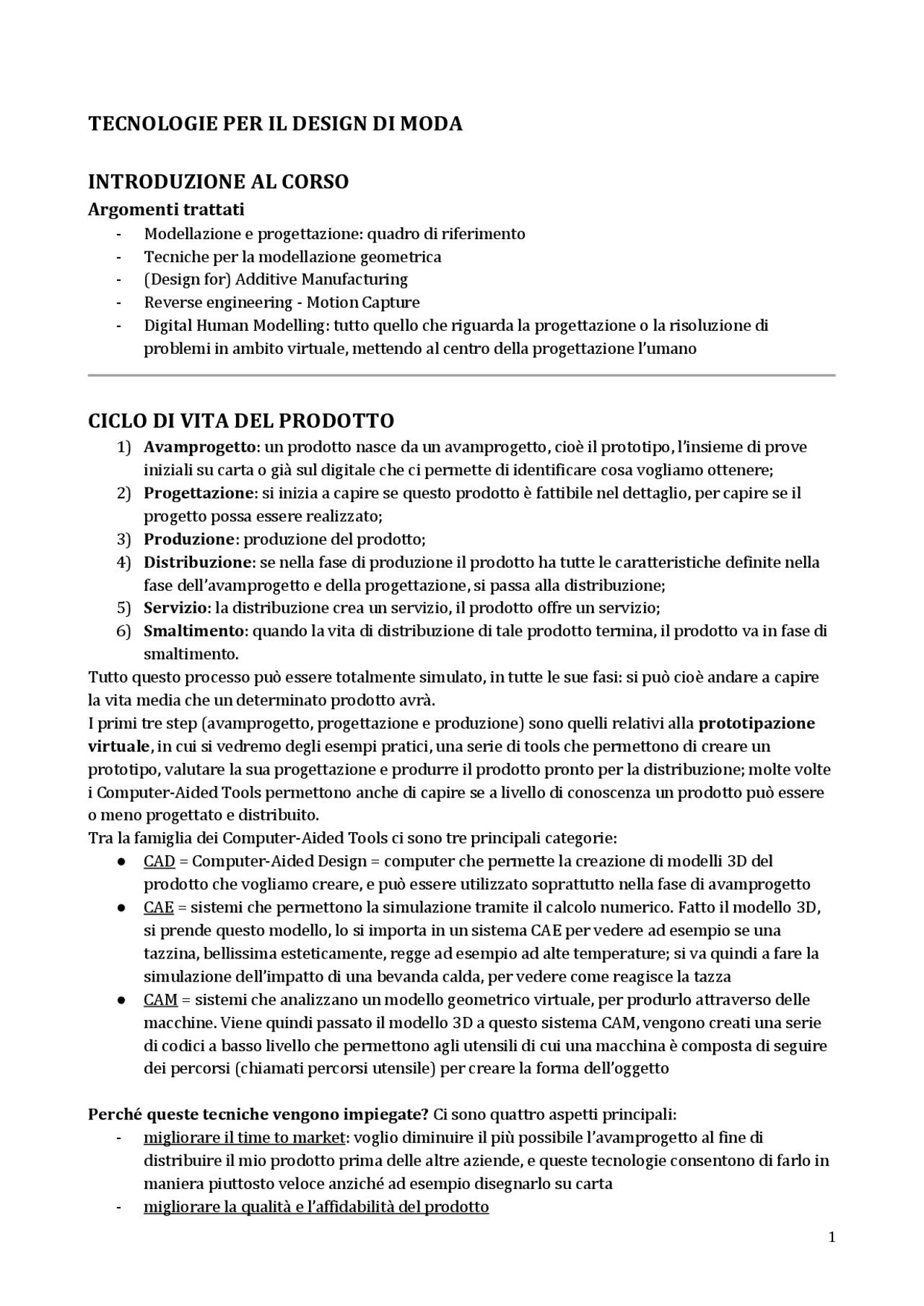 Appunti Esame Tecnologie Design Di Moda Prof Vitali Docsity
