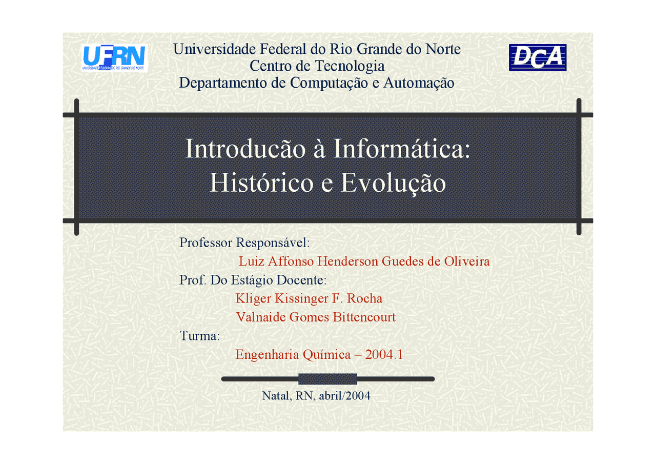 Historia da informática - Docsity