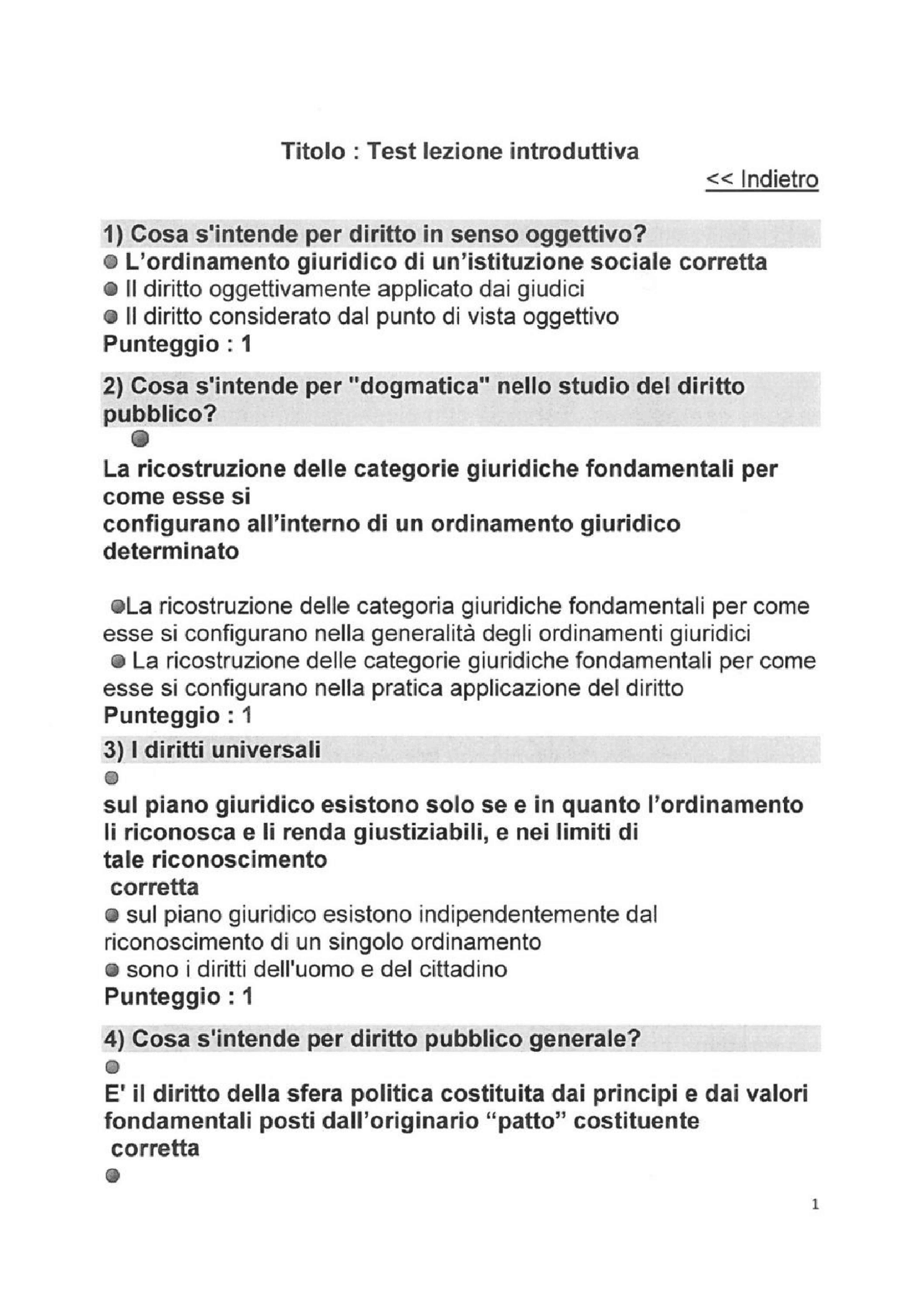 Diritto Pubblico domande esame - Docsity