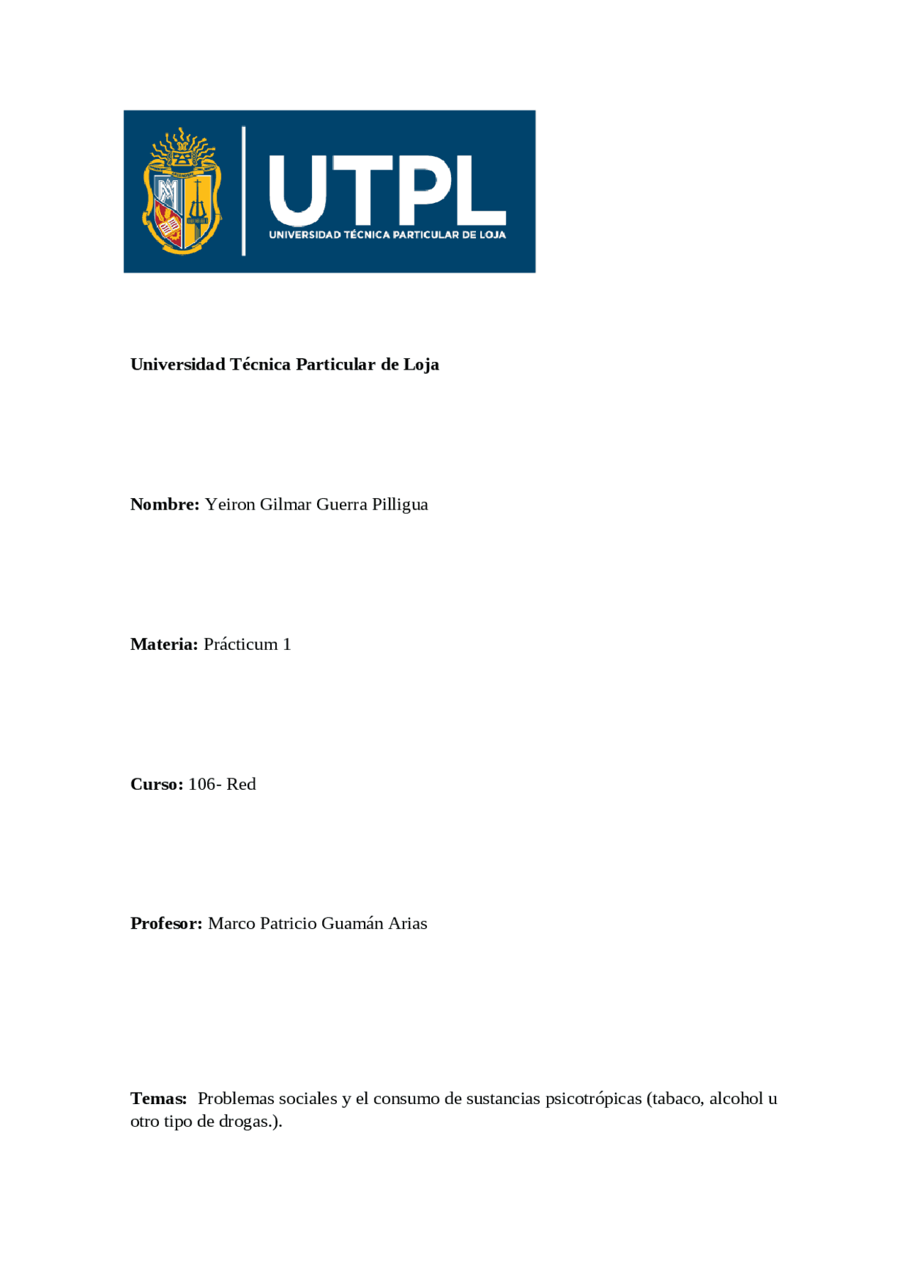 Practicum 1 De Los Problemas Psicosociales Docsity