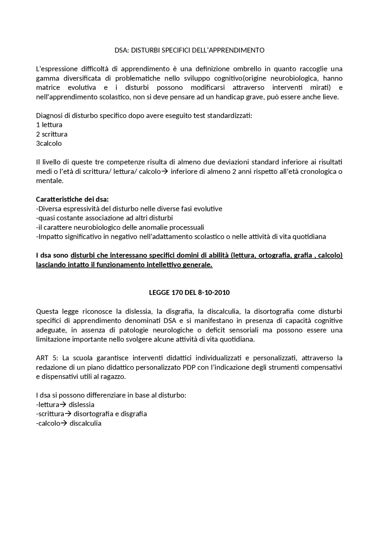 Pedagogia Speciale I Disturbi Specifici Dellapprendimento Docsity