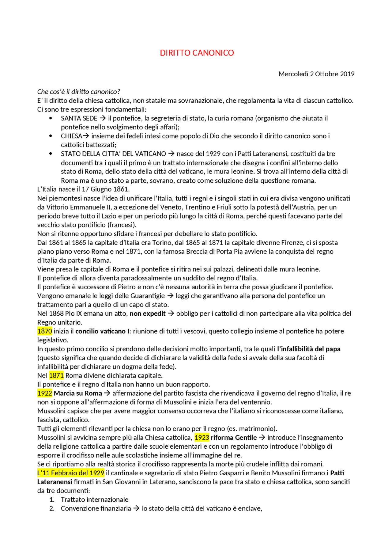 Appunti Di Diritto Canonico Docsity