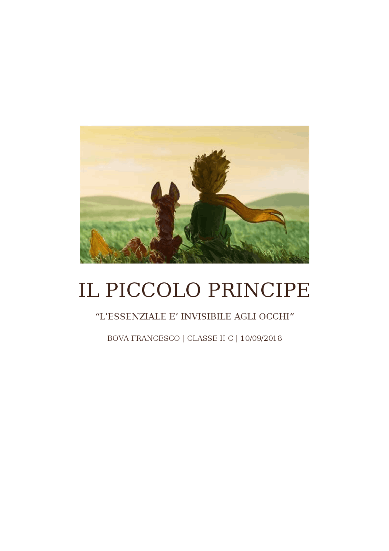 Libro Il Piccolo Principe Docsity