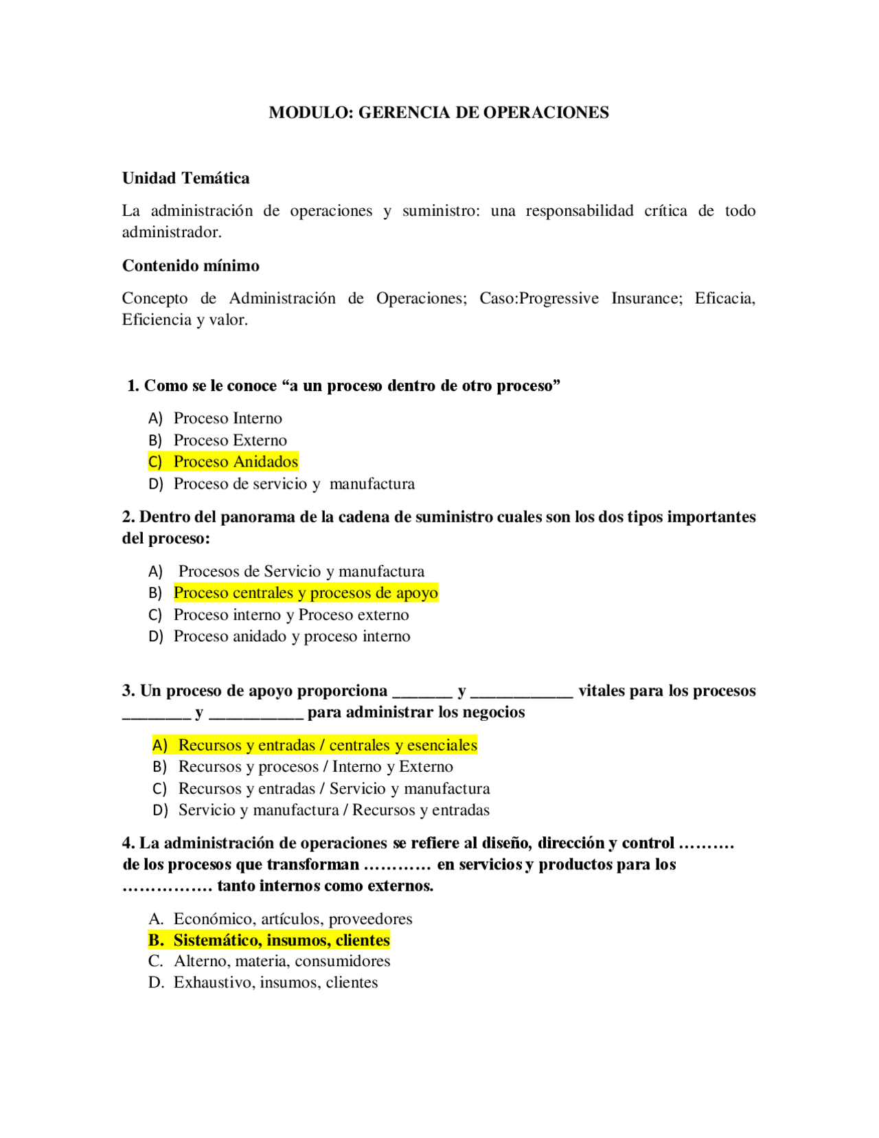 Resumen de gerencia operacional - Docsity