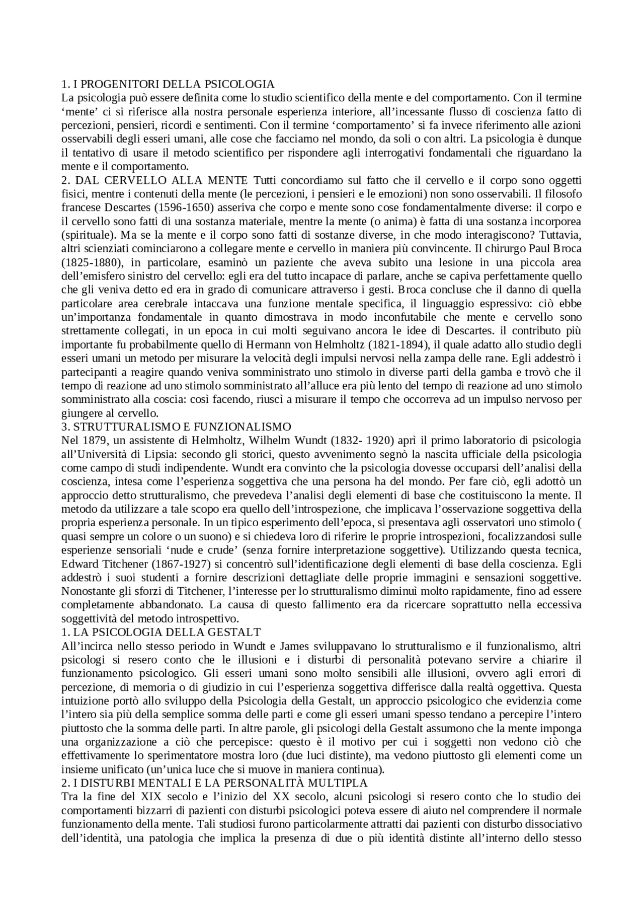 Riassunto Di Psicologia Dei Processi Cognitivi Docsity