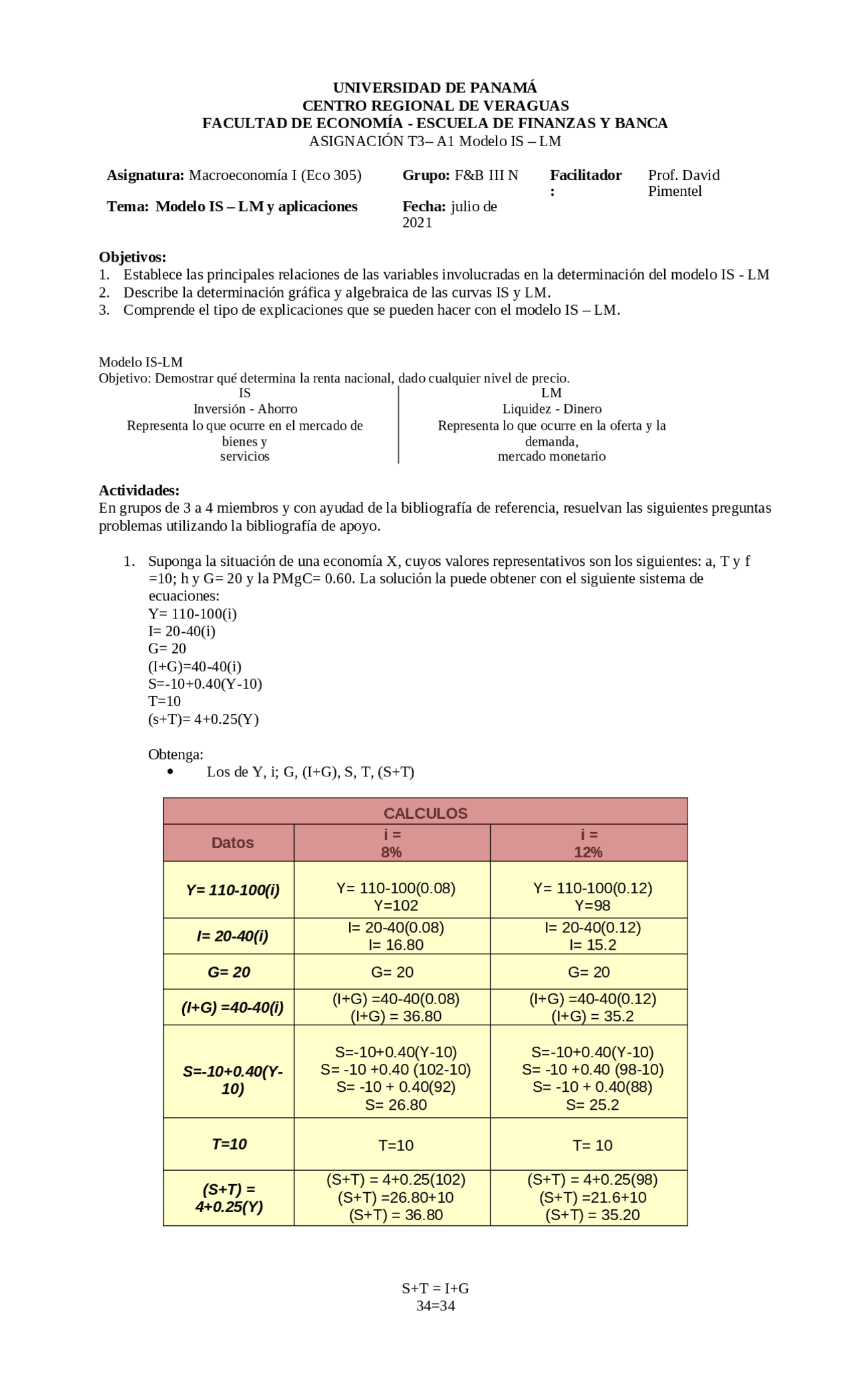 Practica Sobre Modelo Is Lm Ejercicios De Macroeconomía Docsity