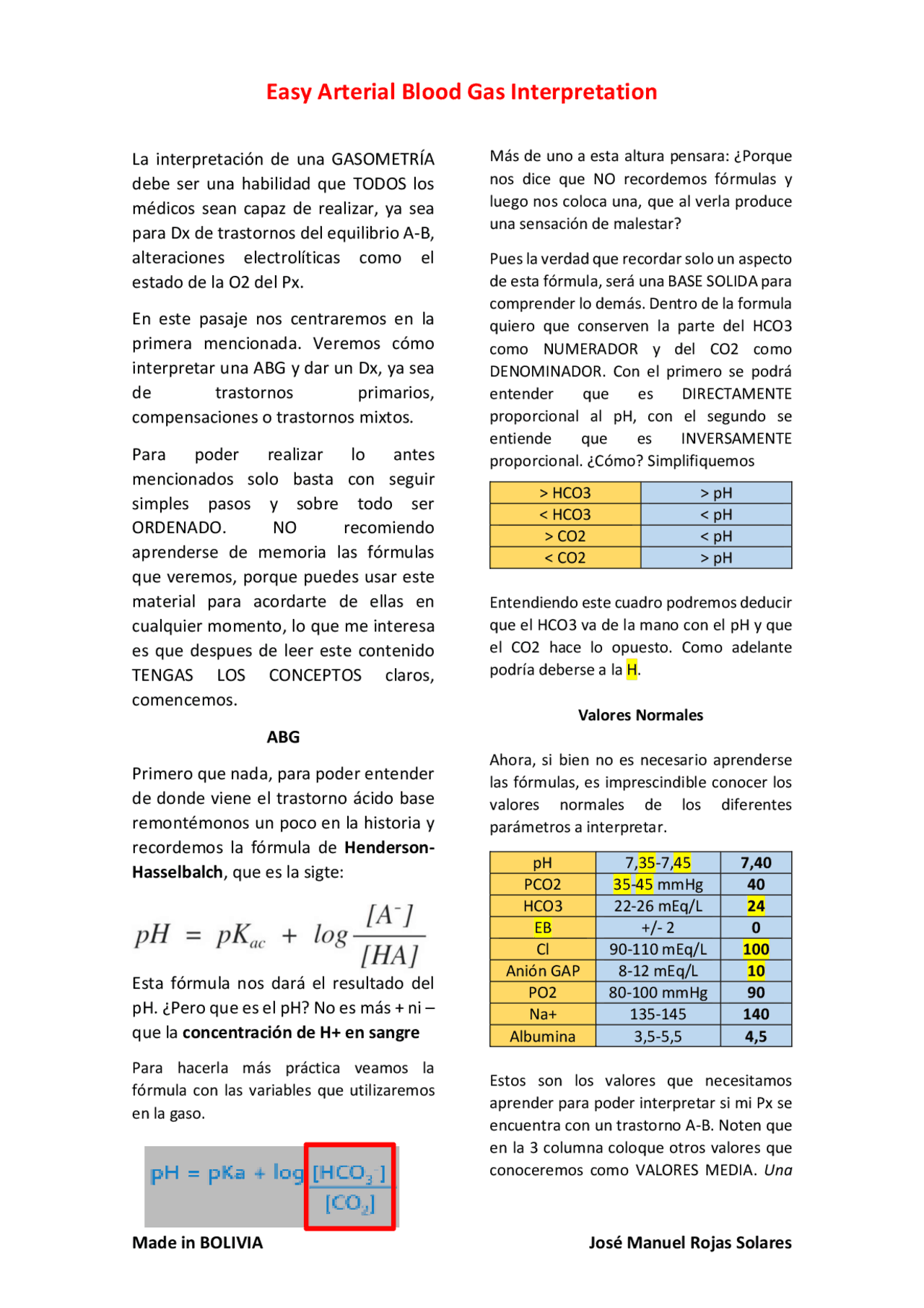 Gasometría arterial - Docsity