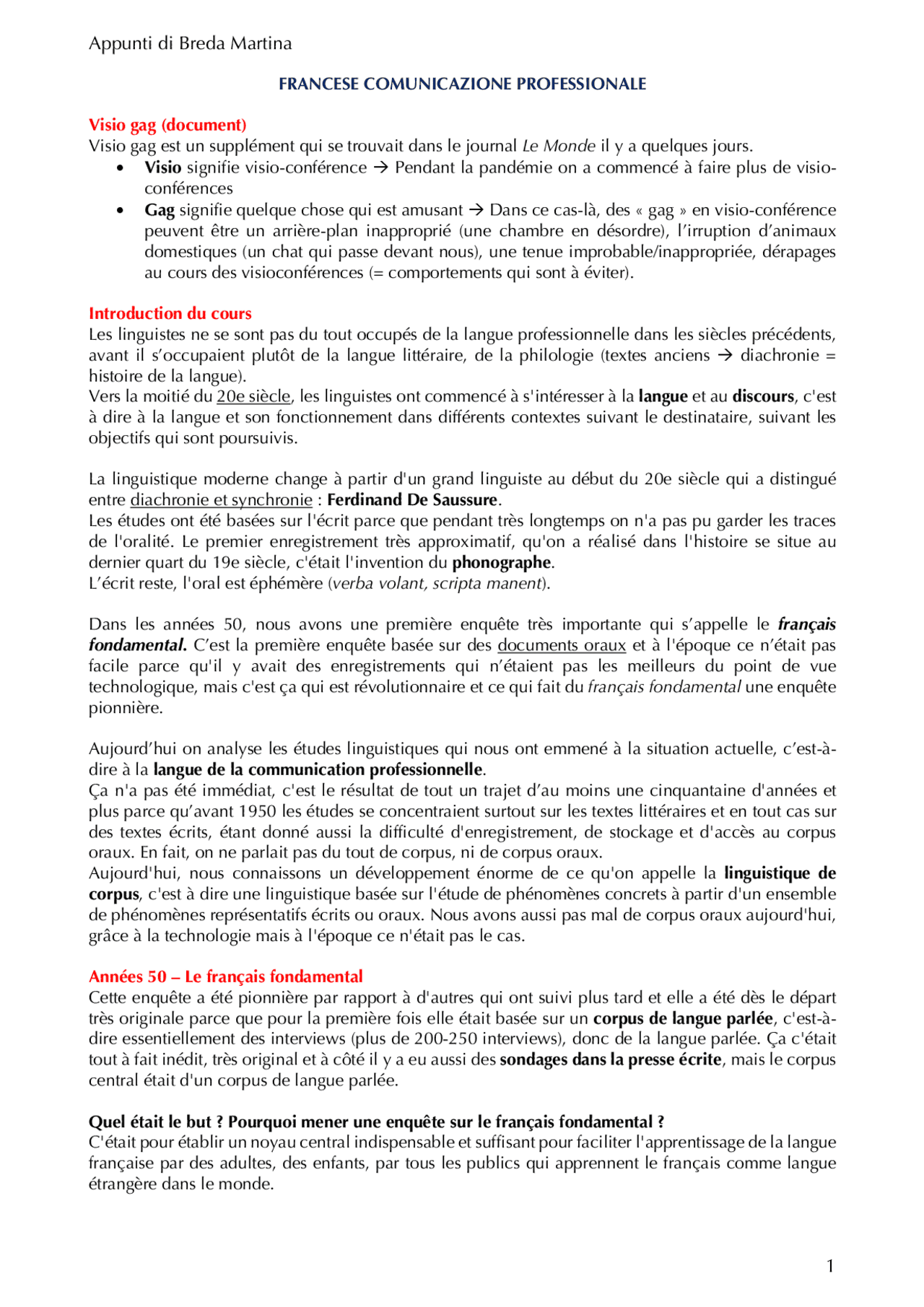 Appunti Francese Comunicazione Professionale Docsity