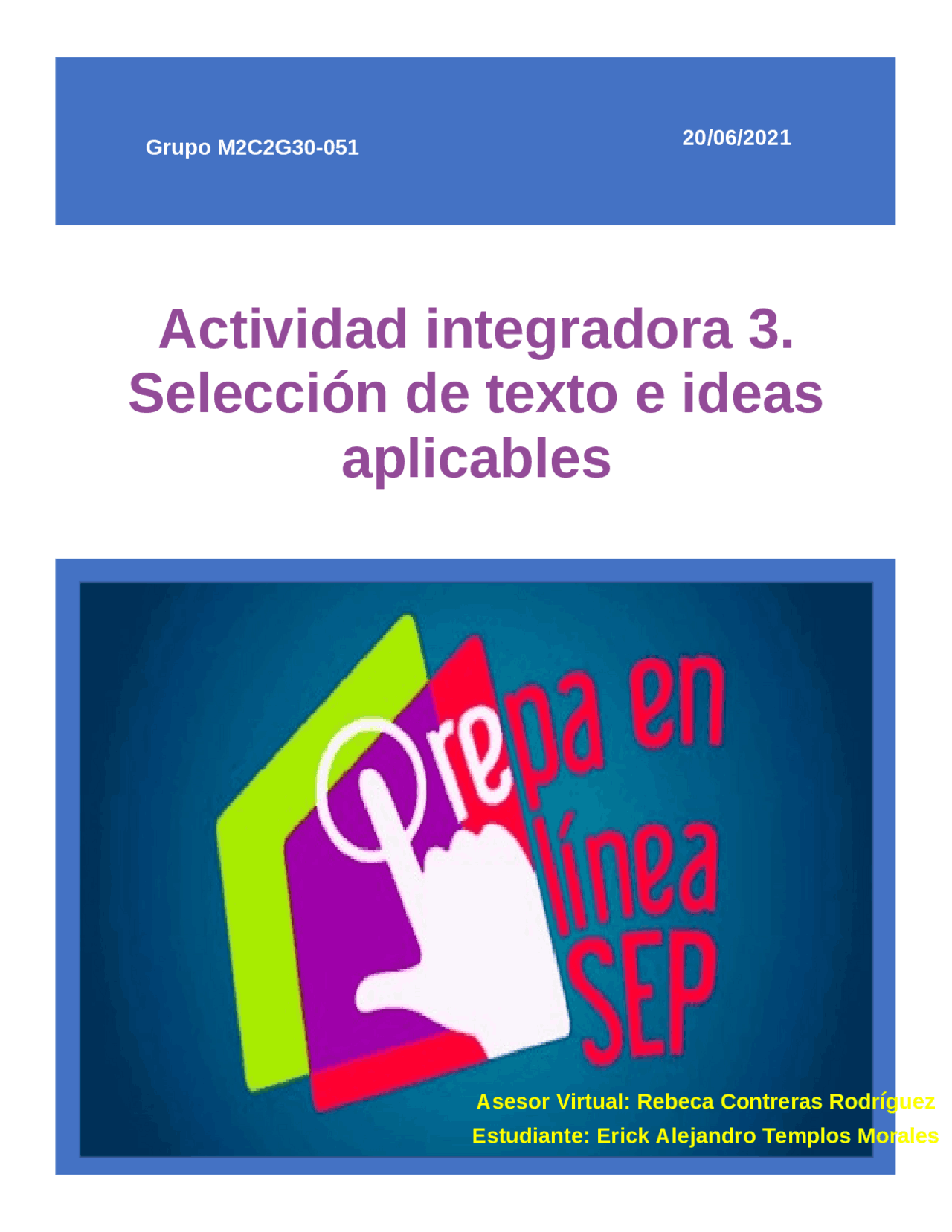 Actividad integradora 3, modulo 2, semana 2 - Docsity
