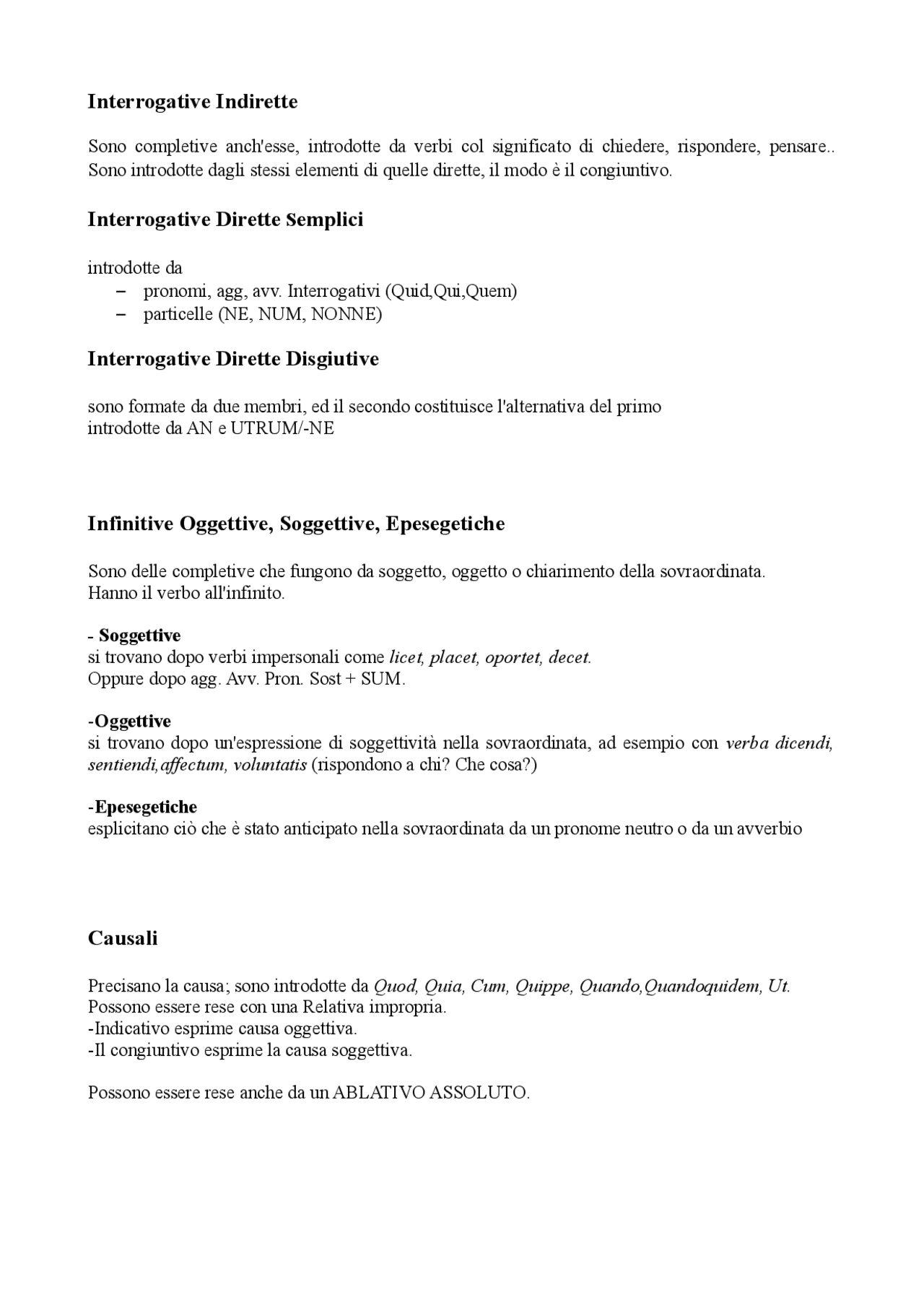 Latino grammatica, sintassi - Docsity