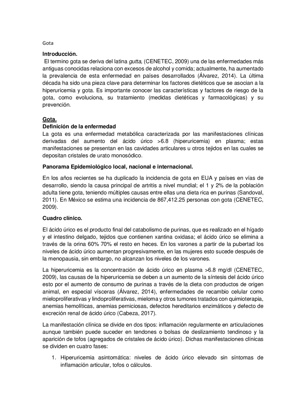 Gota Problema Epidemiológico Docsity
