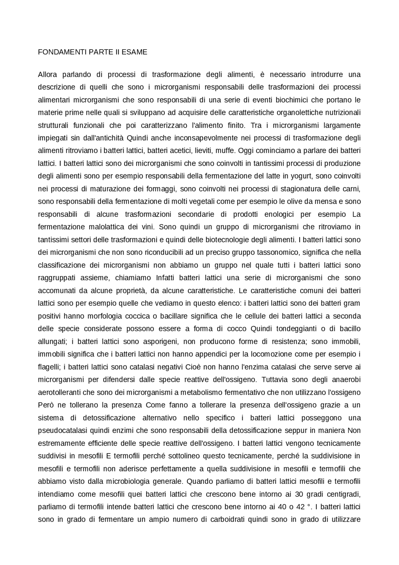 Appunti Processi Trasformazione Alimenti Docsity