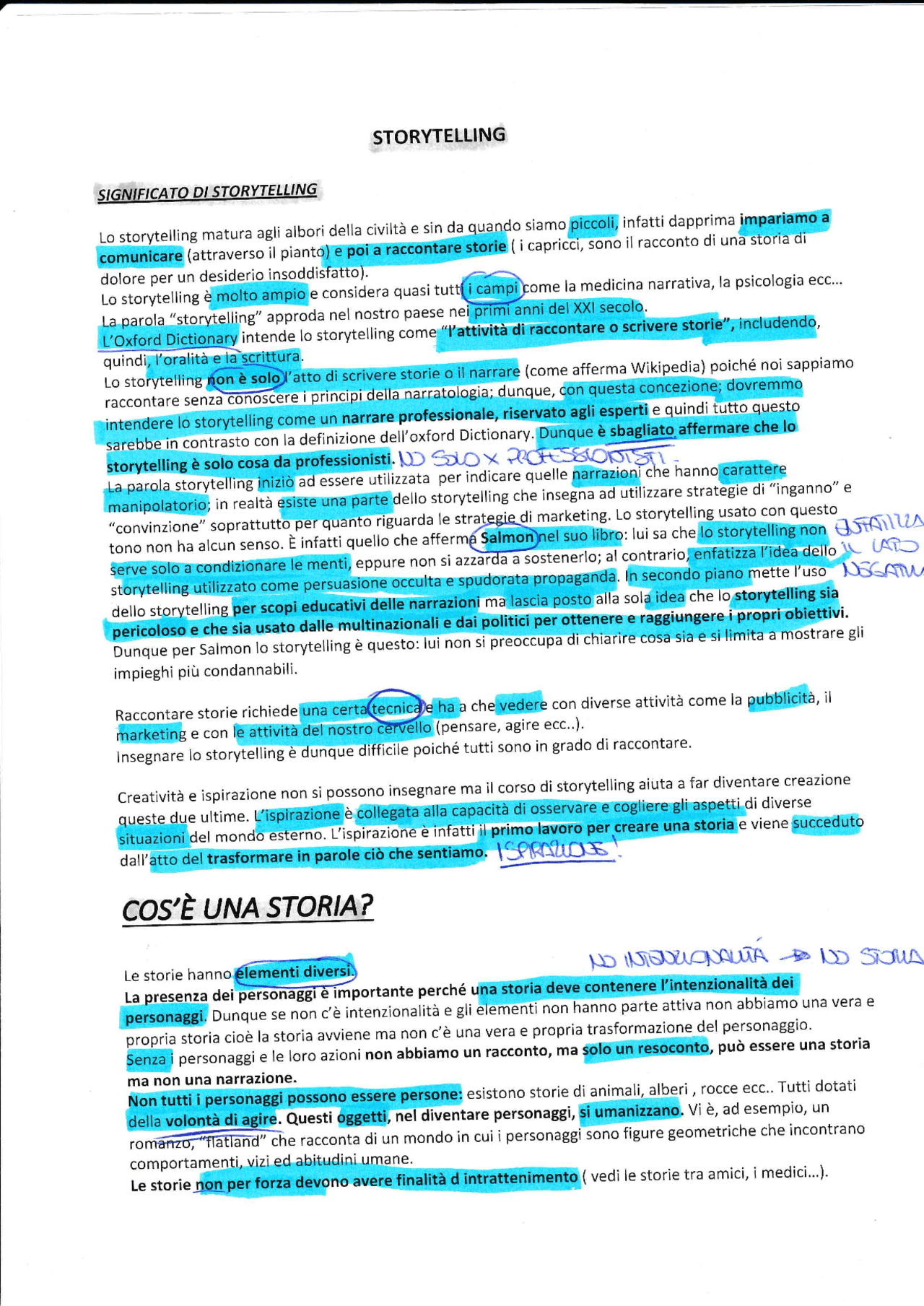 Appunti Storytelling Docsity