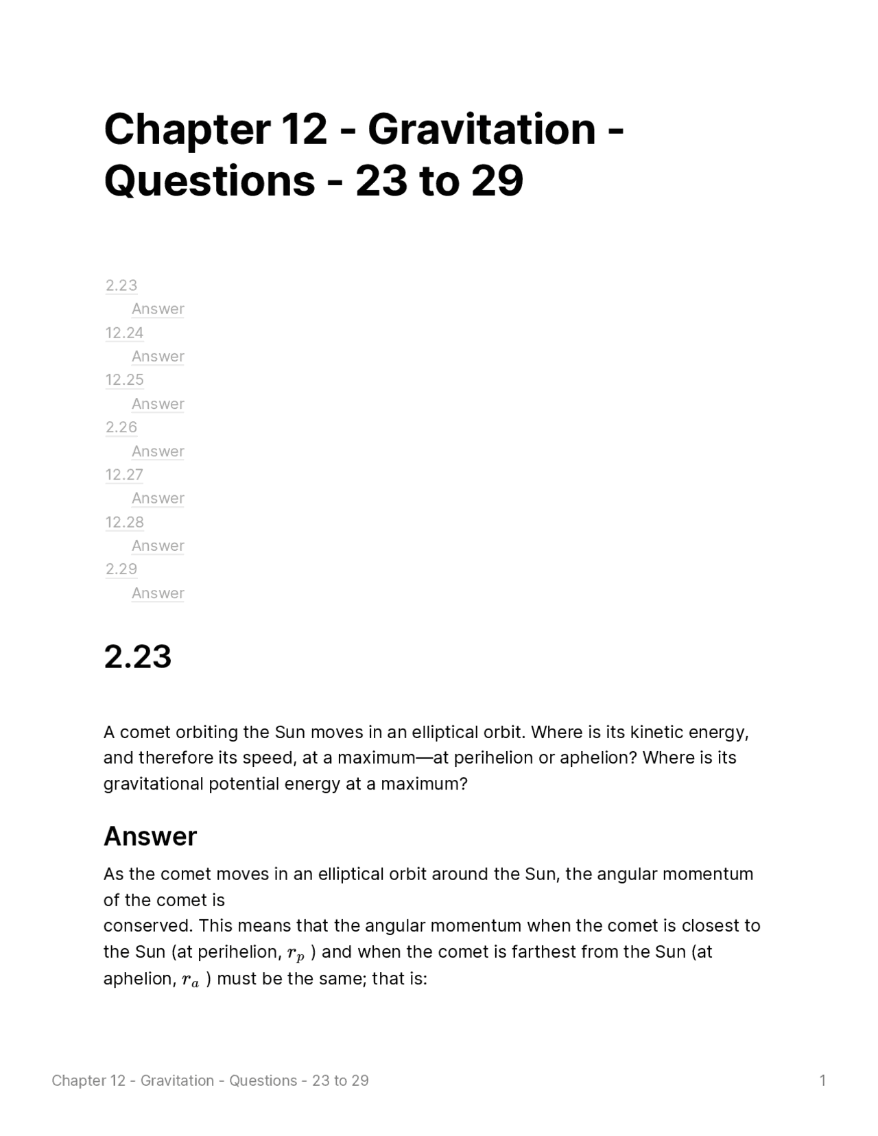 Exploring Gravitation: Conceptual Questions from University Physics ...