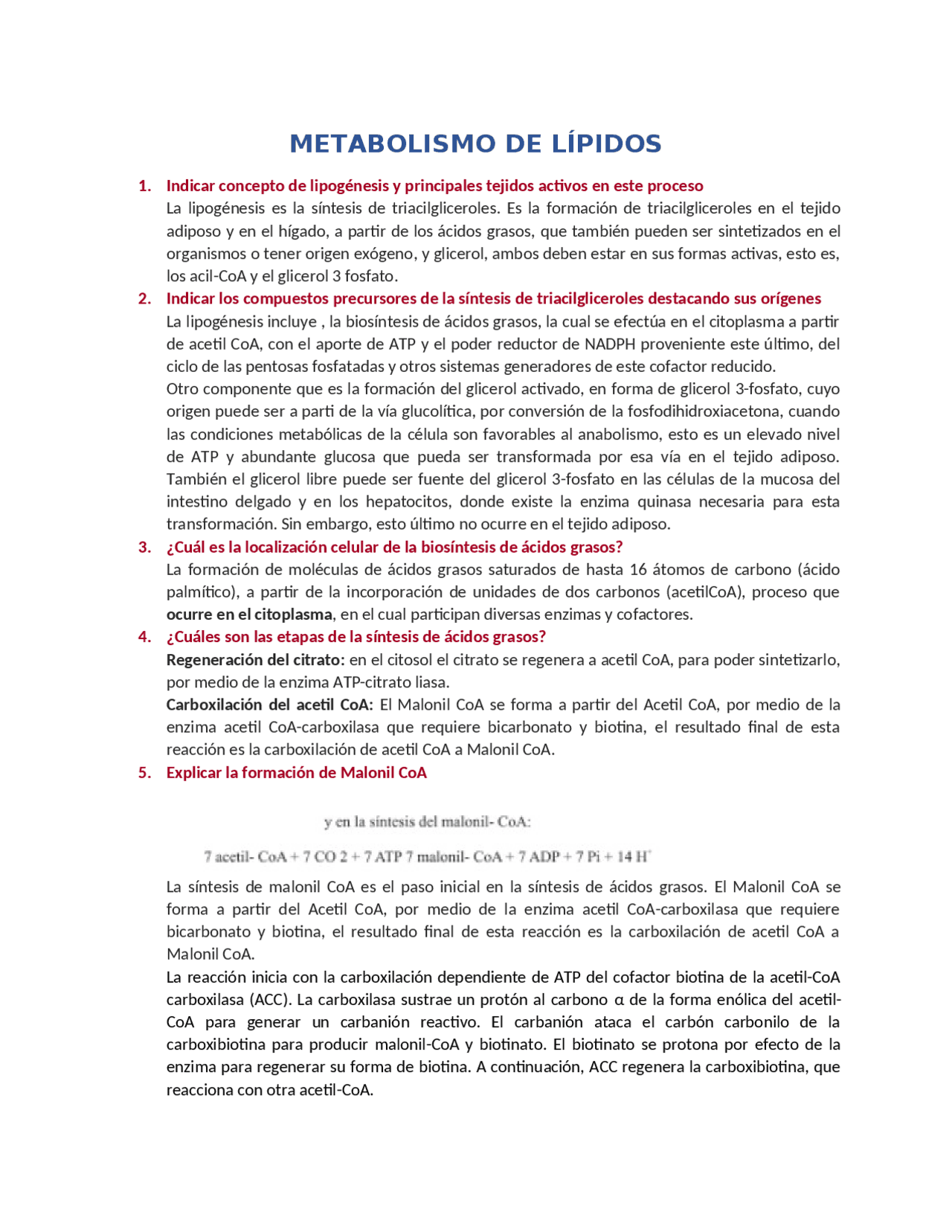 Metabolismo De Lípidos Beleške Predlog Biologija Docsity