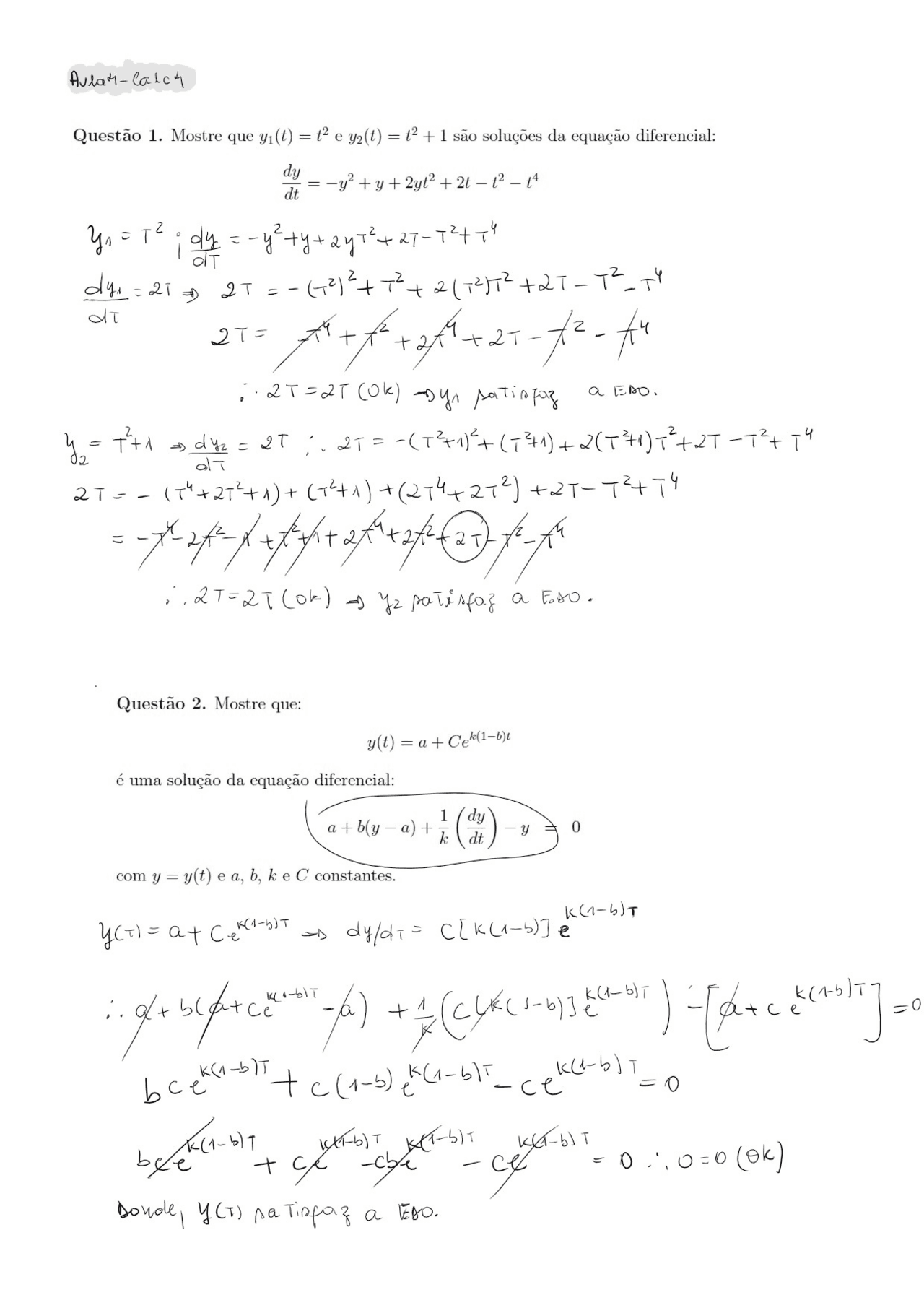 Aulas de cálculo 4 - explicação descomplicada - Docsity