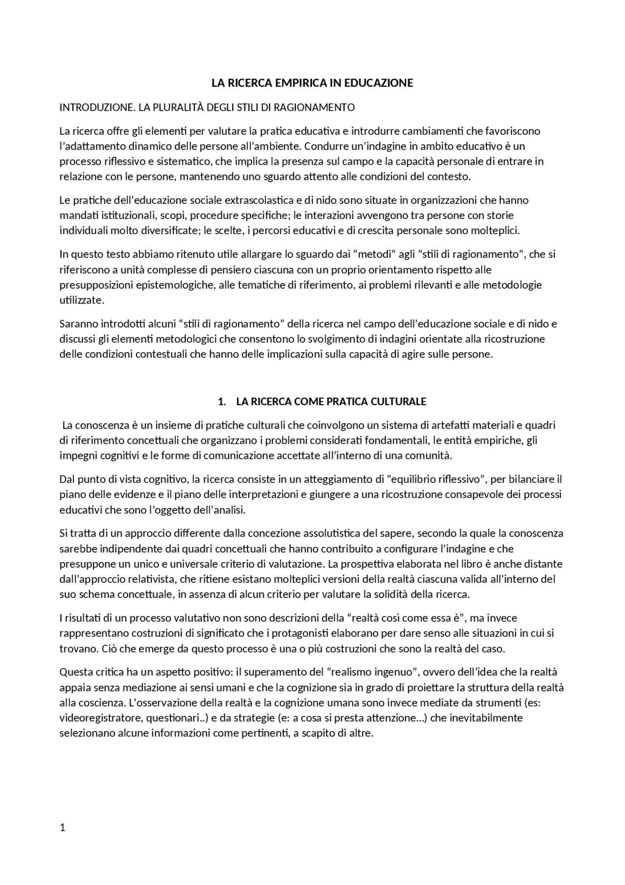 La Ricerca Empirica In Educazione Docsity