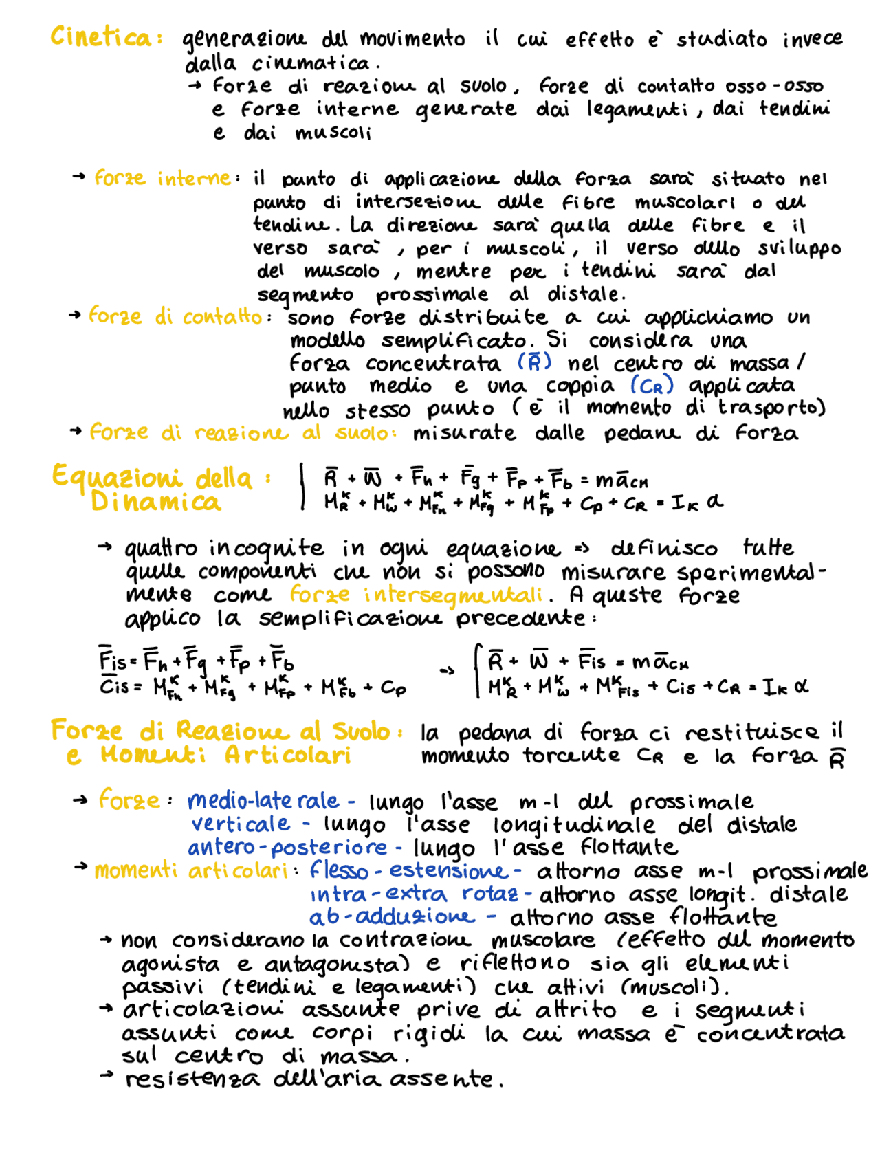 Bioingegneria Del Movimento E Riabilitazione Docsity