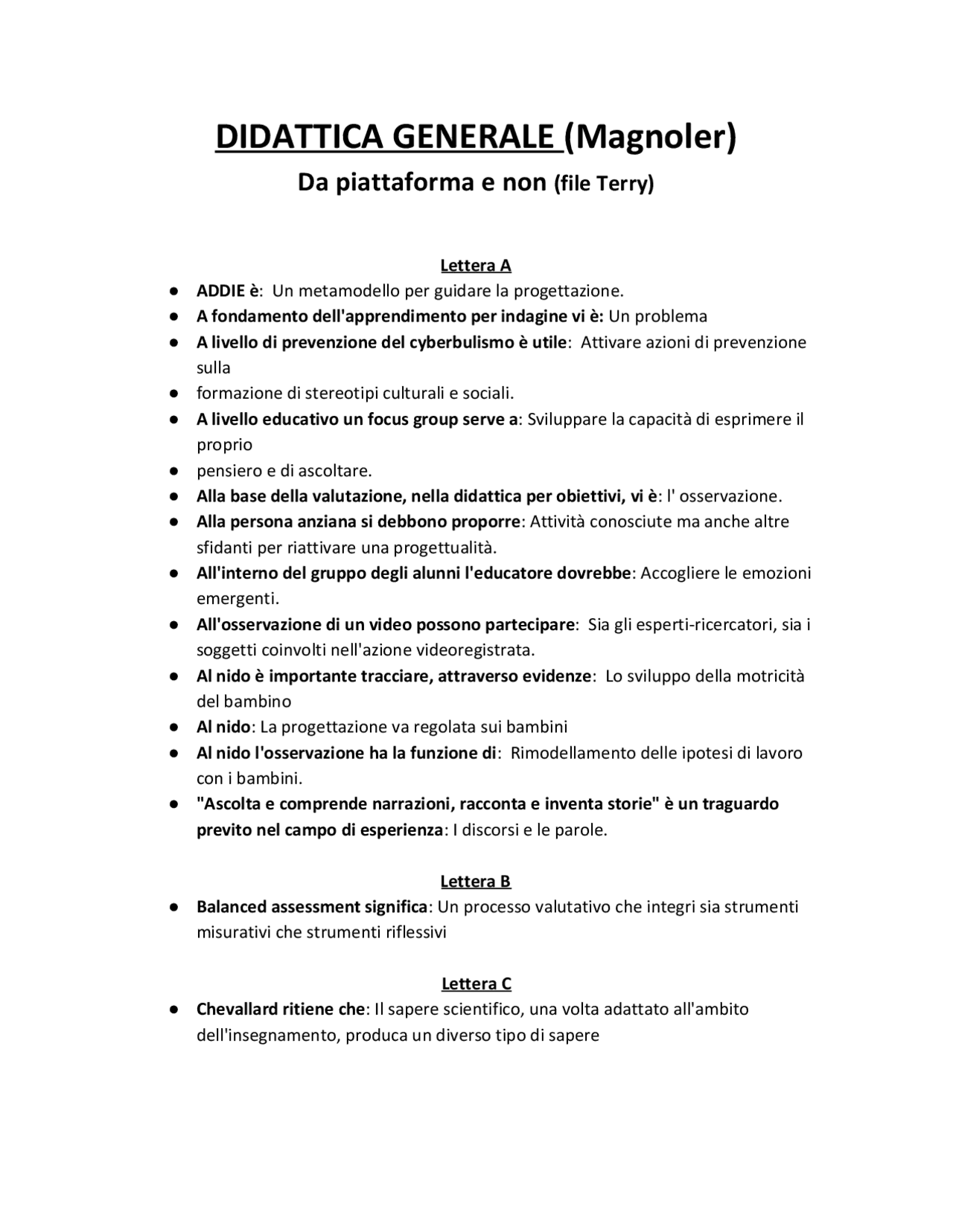 Didattica Generale Domande E Risposte Docsity