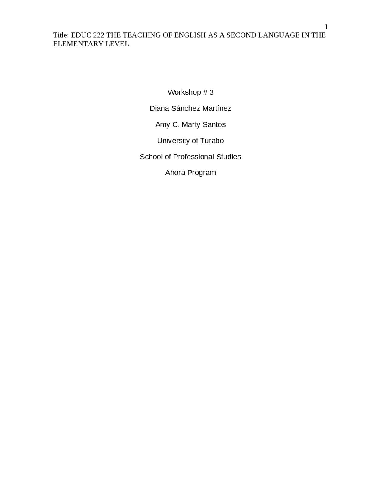 Workshop This Is A Assignment Docsity