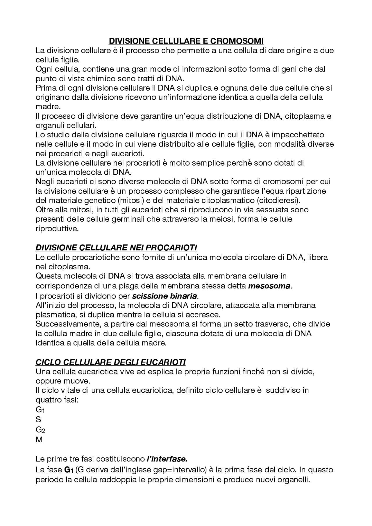 Alpha Test Divisione Cellulare E Cromosomi Test Dammissione Di