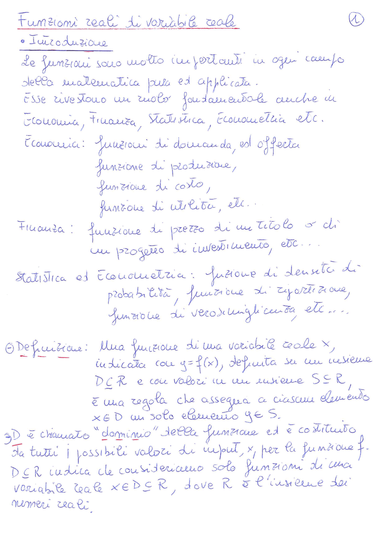 Dispense Funzioni Reali Di Una Variabile Reale Docsity