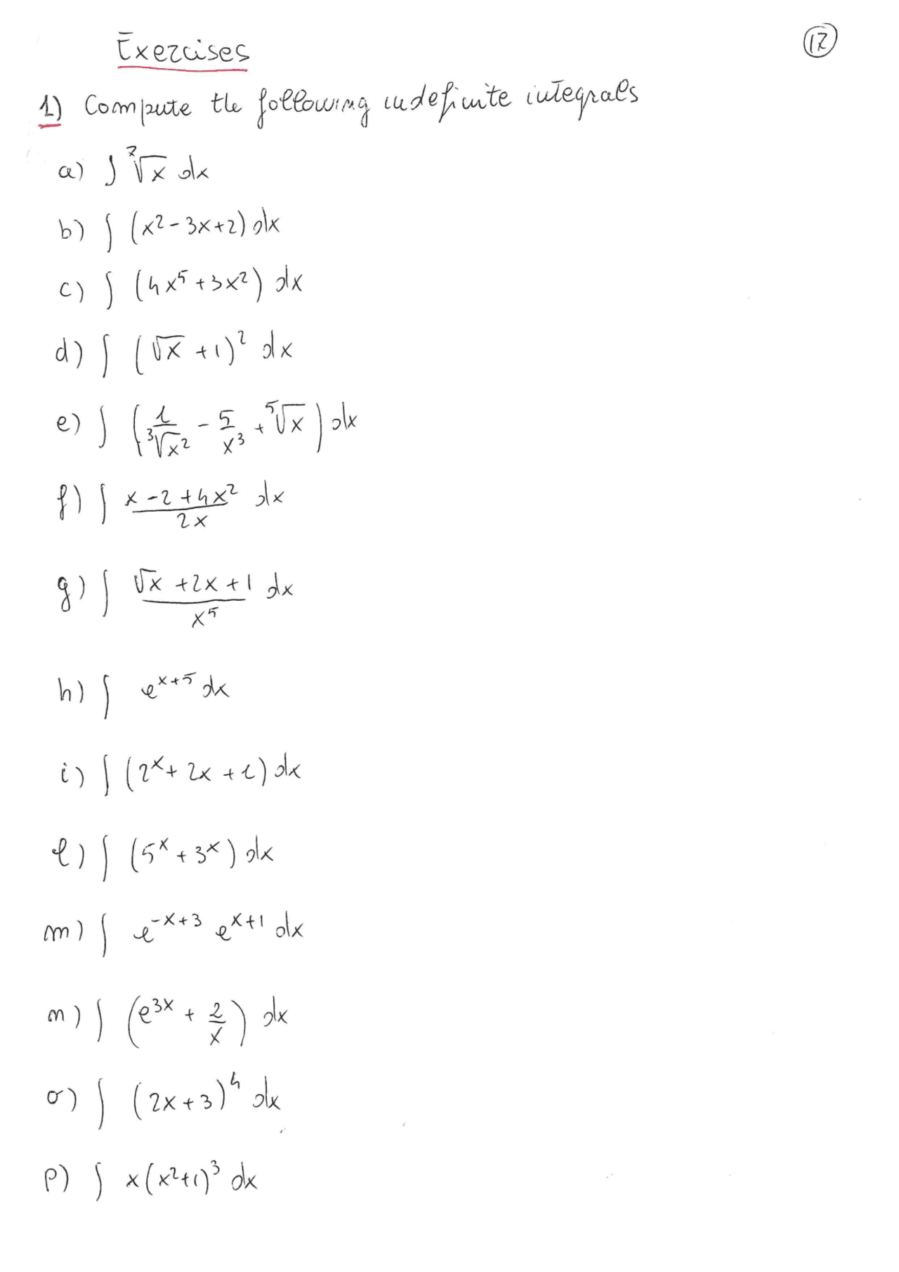 Esercizi e soluzioni Integrali 1 - Docsity