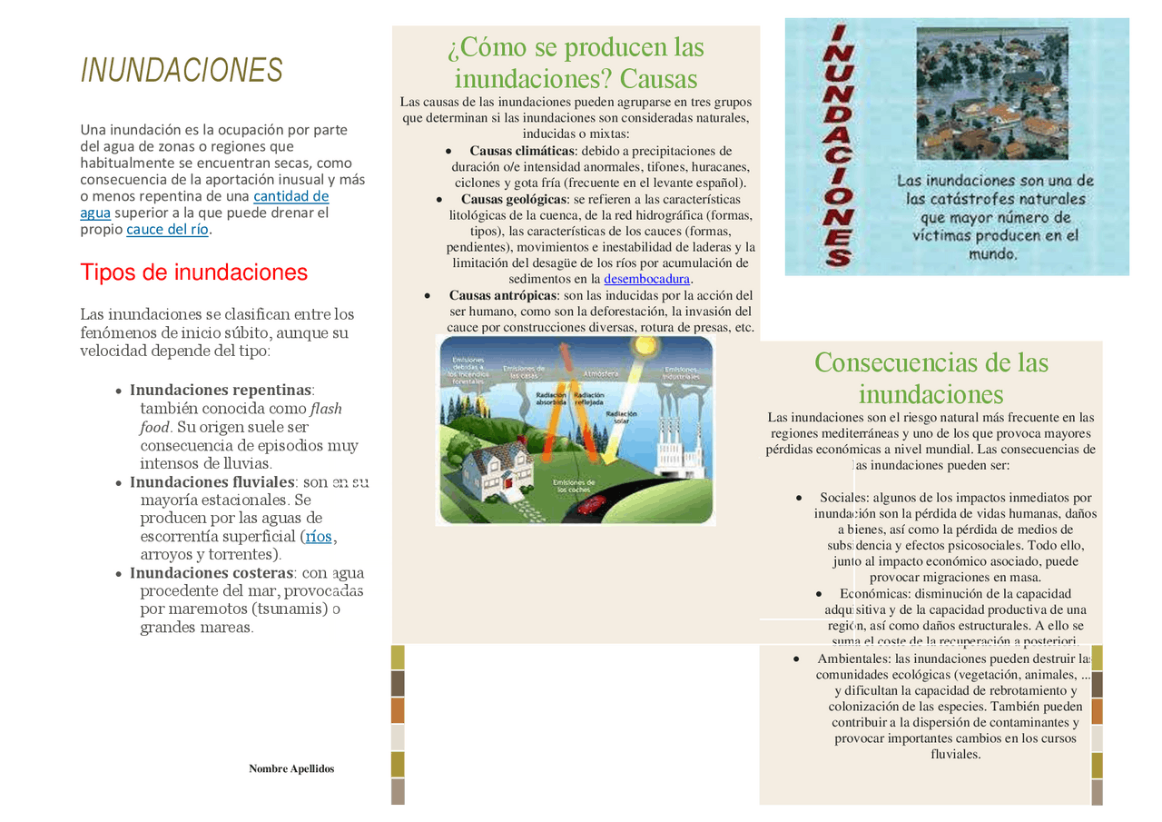 Inundaciones y manera de auxiliar - Docsity
