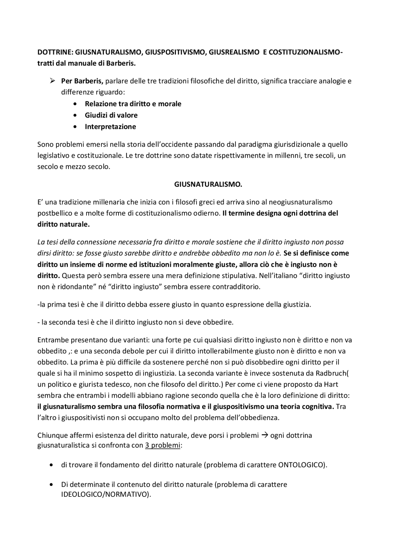 Giusnaturalismo Filosofia Del Diritto Docsity