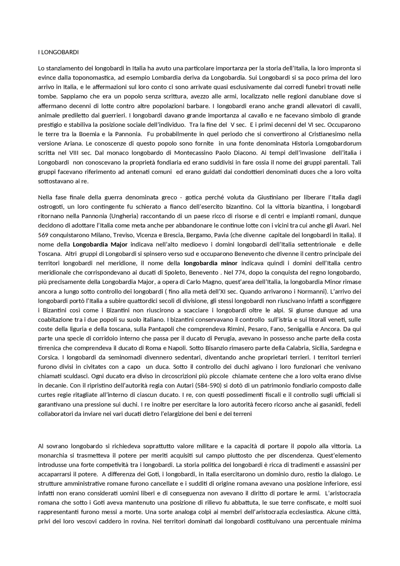Il Regno Dei Longobardi Docsity